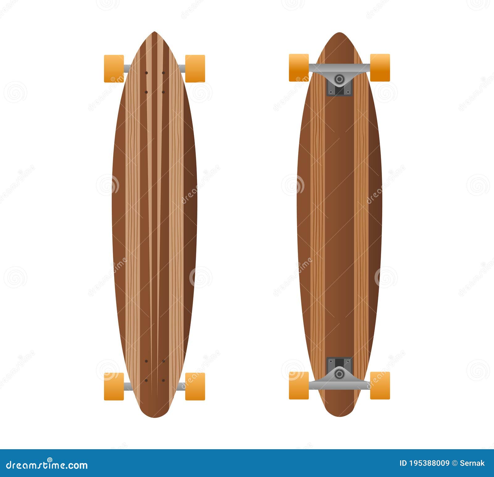 Wooden Longboard Skateboard. Stock Vector - Illustration of skate, ride ...