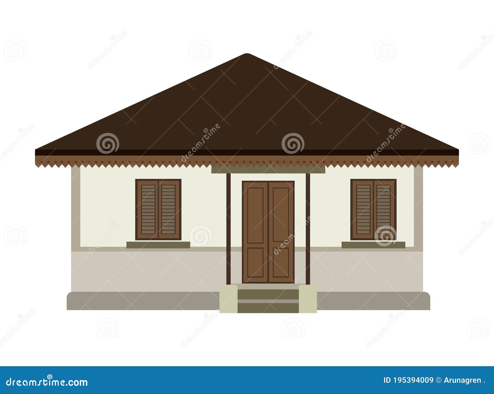 Colonial House Vector Illustration Stock Vector - Illustration of ...