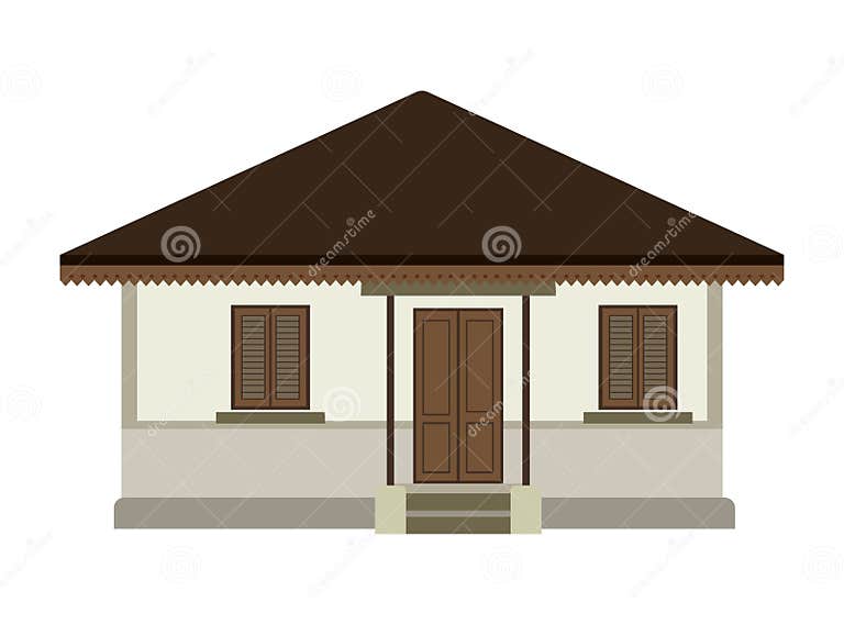 Colonial House Vector Illustration Stock Vector - Illustration of ...