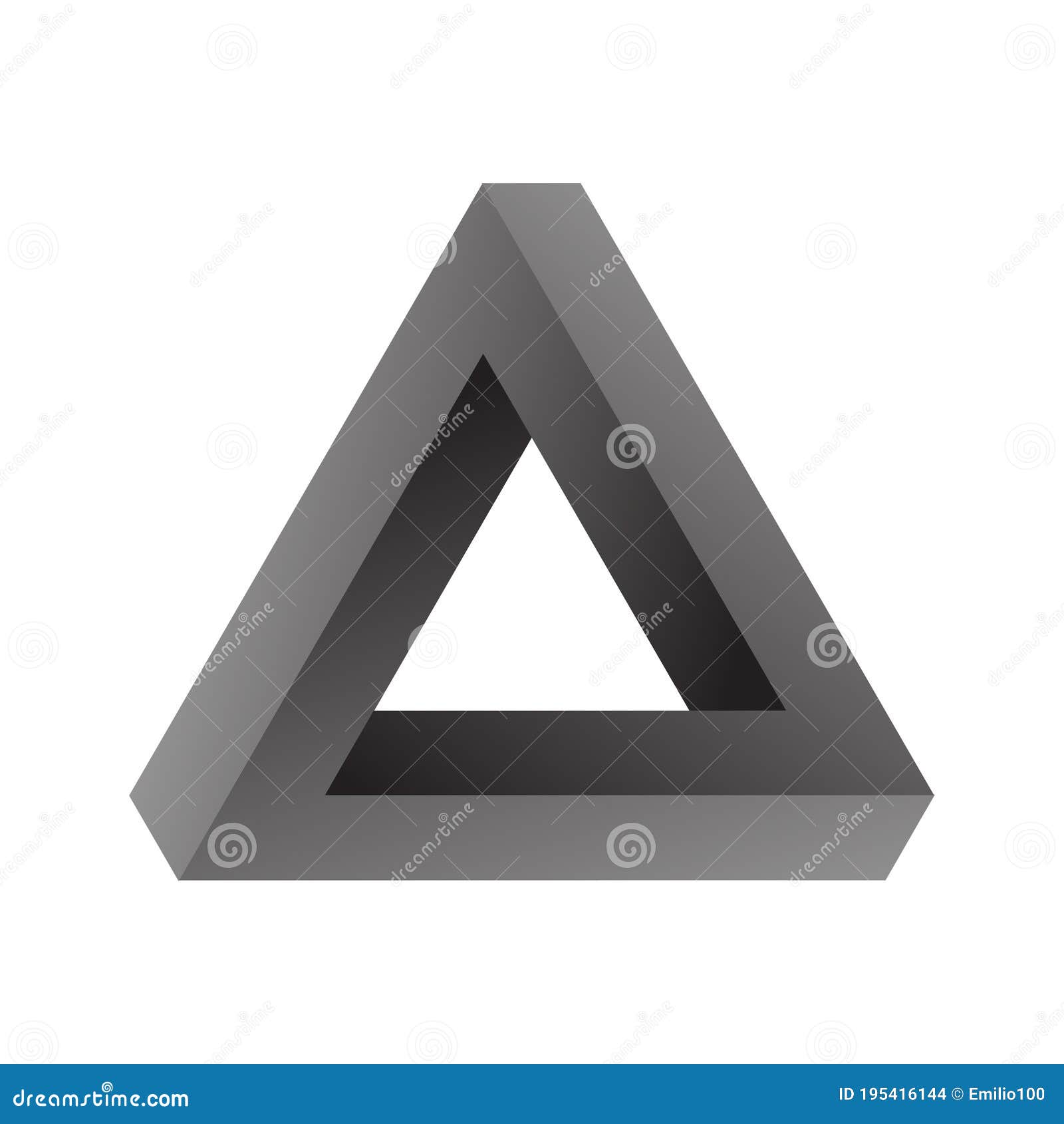 Penrose Triangle, Impossible Geometric Element, 3d Vector Illustration ...