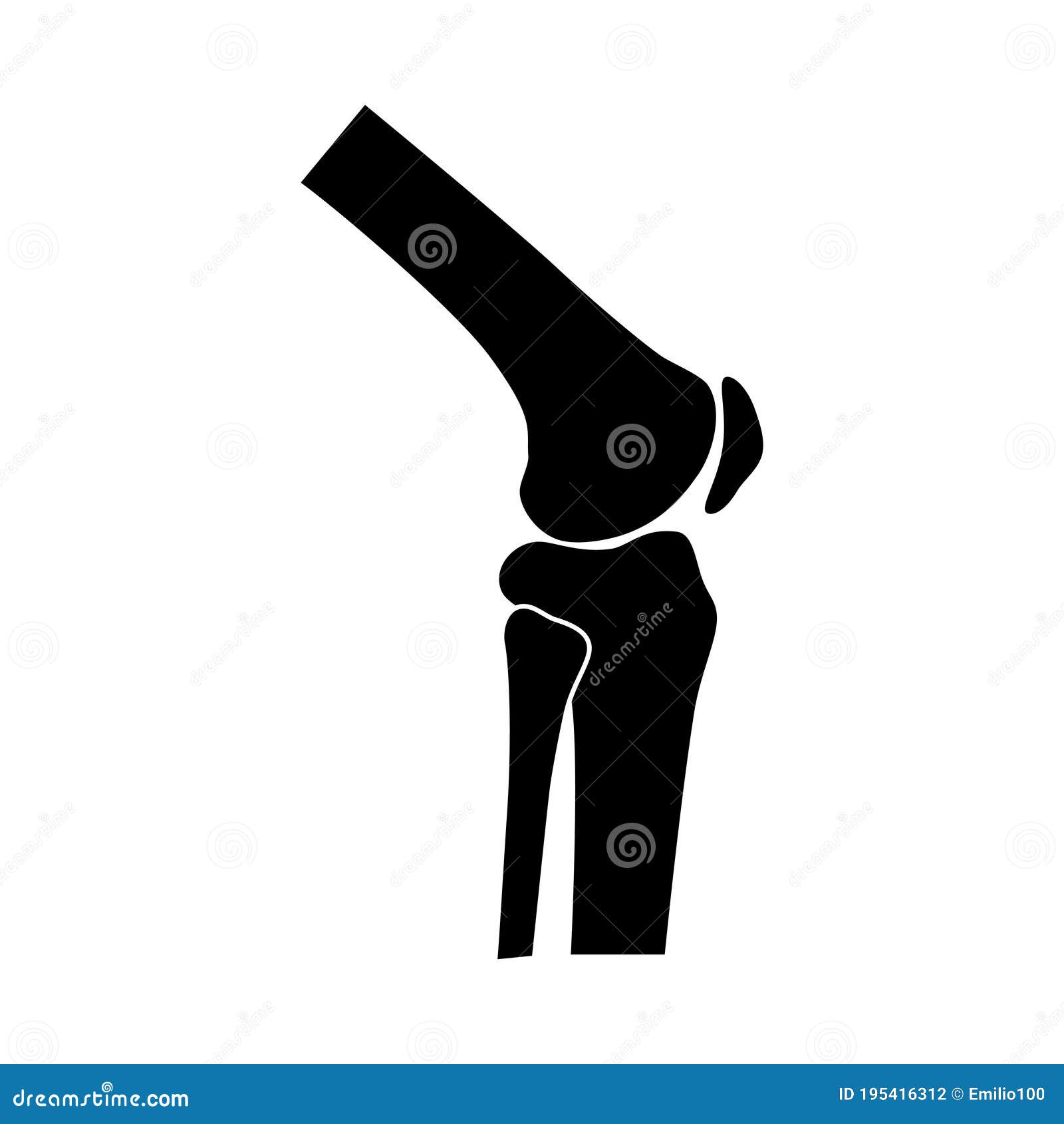Knee Joint Bones Icon, Vector Illustration Stock Vector - Illustration ...