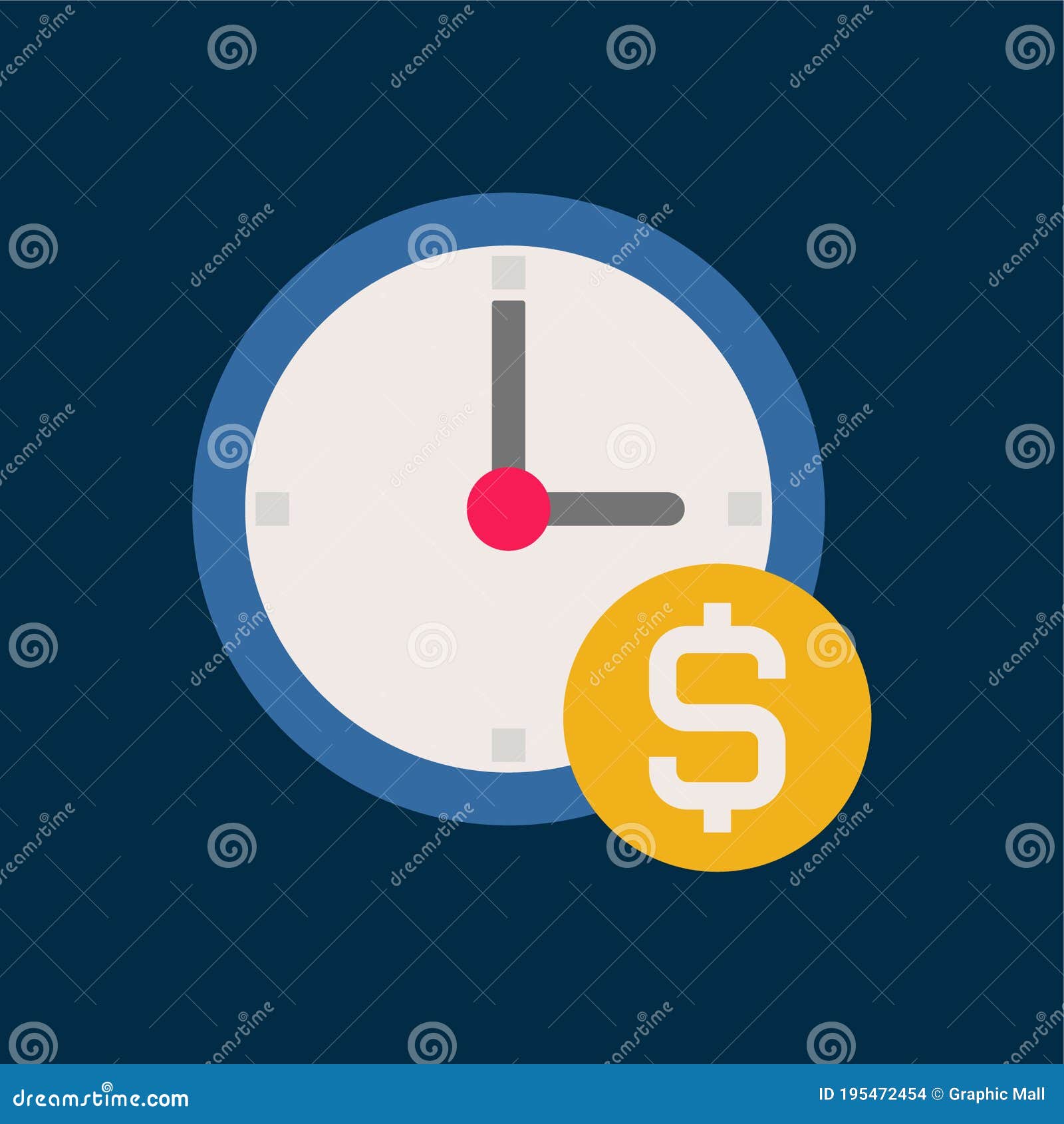 Time is Money - Flat Color Image. Stock Vector - Illustration of design ...