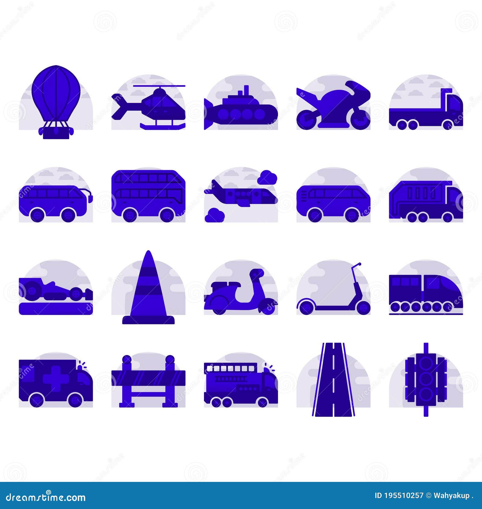 Icons Set Transportation Full Color Smooth Styles. Stock Vector ...