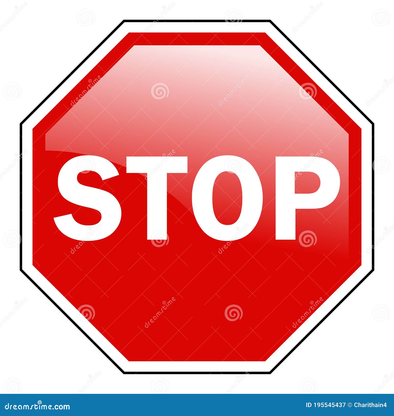 Red Shine Stop Warning Sign Stock Vector - Illustration of pattern ...