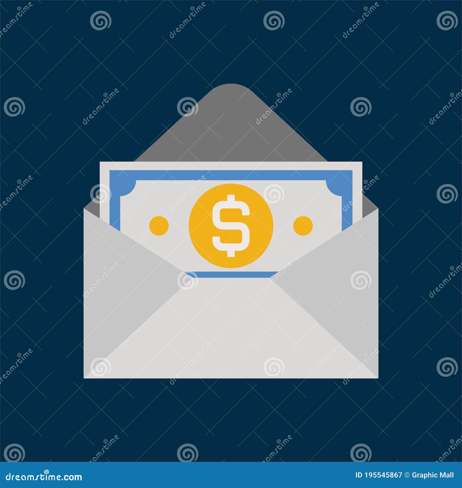 Envelope With Money. Open Envelope With Dollars. Vector Illustration In ...