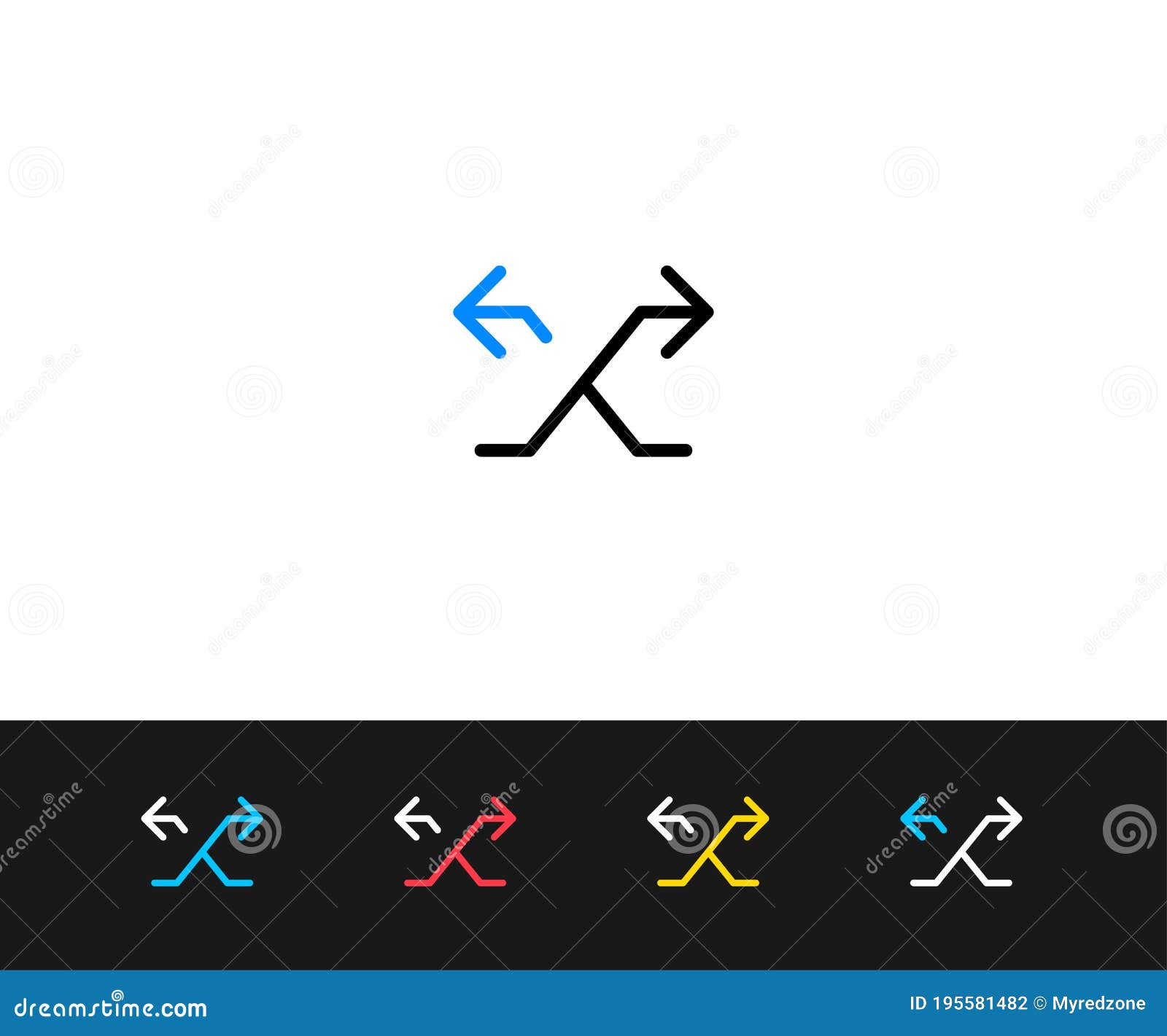 Shuffle Icon Black Line Art Vector Logo | CartoonDealer.com #327910485