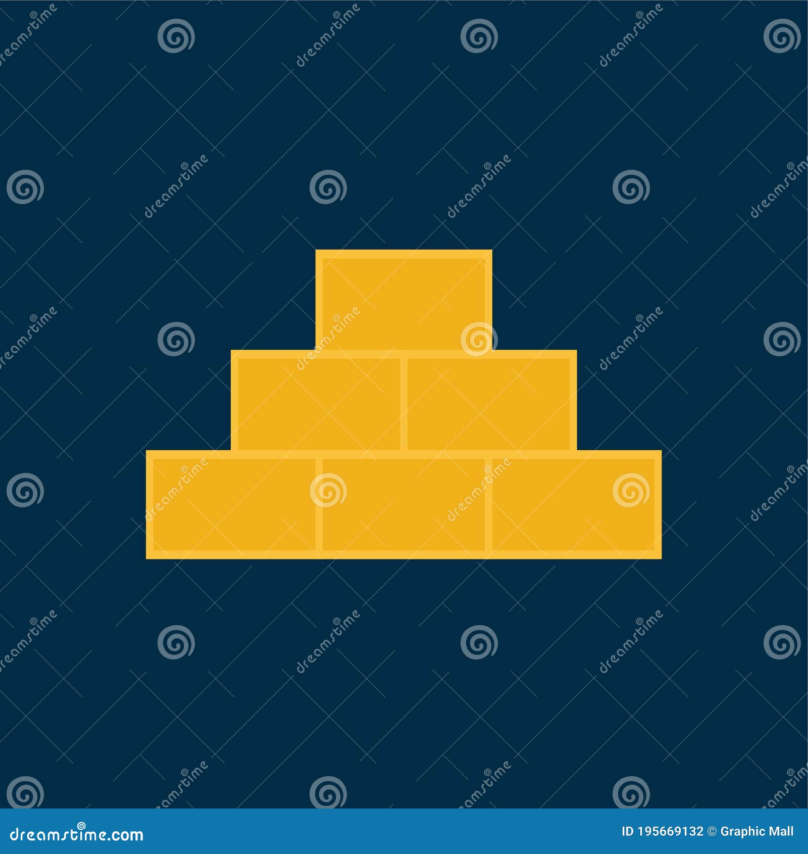 Gold Money Bricks - Flat Color Image. Stock Vector - Illustration of ...
