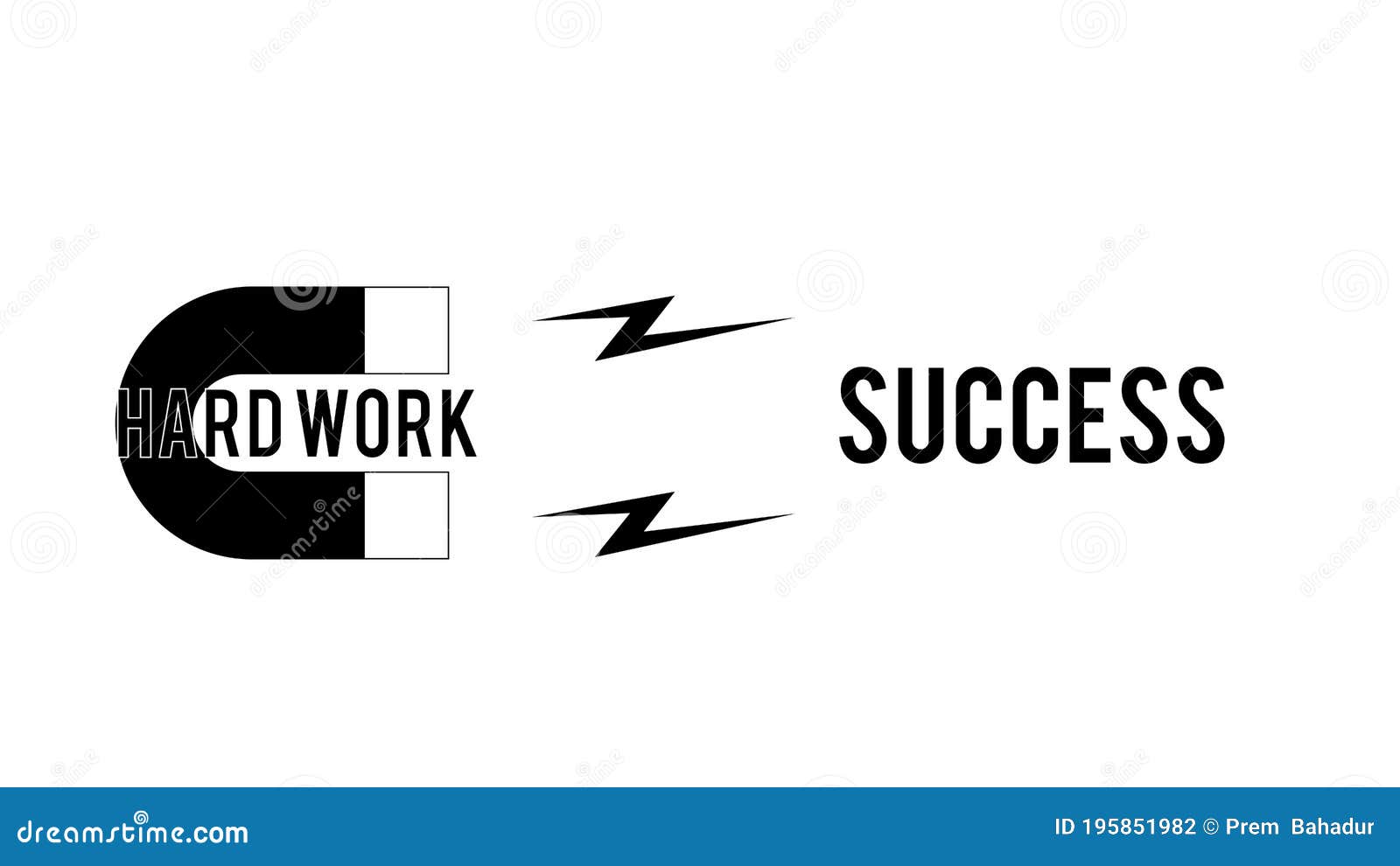 Success Equals Work Plus Luck Bulletin Board Saying 3d Illustration ...