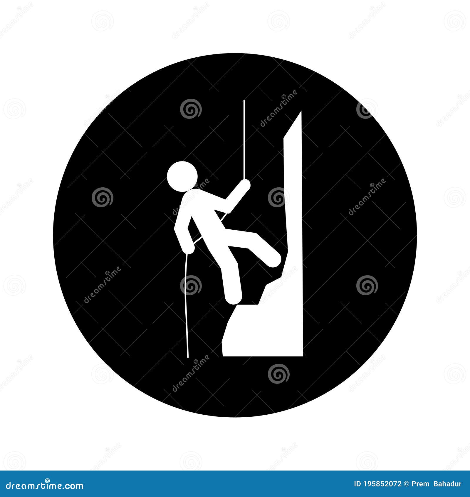 Climber Silhouette Illustration. Young Man Abseiling Stock Illustration ...