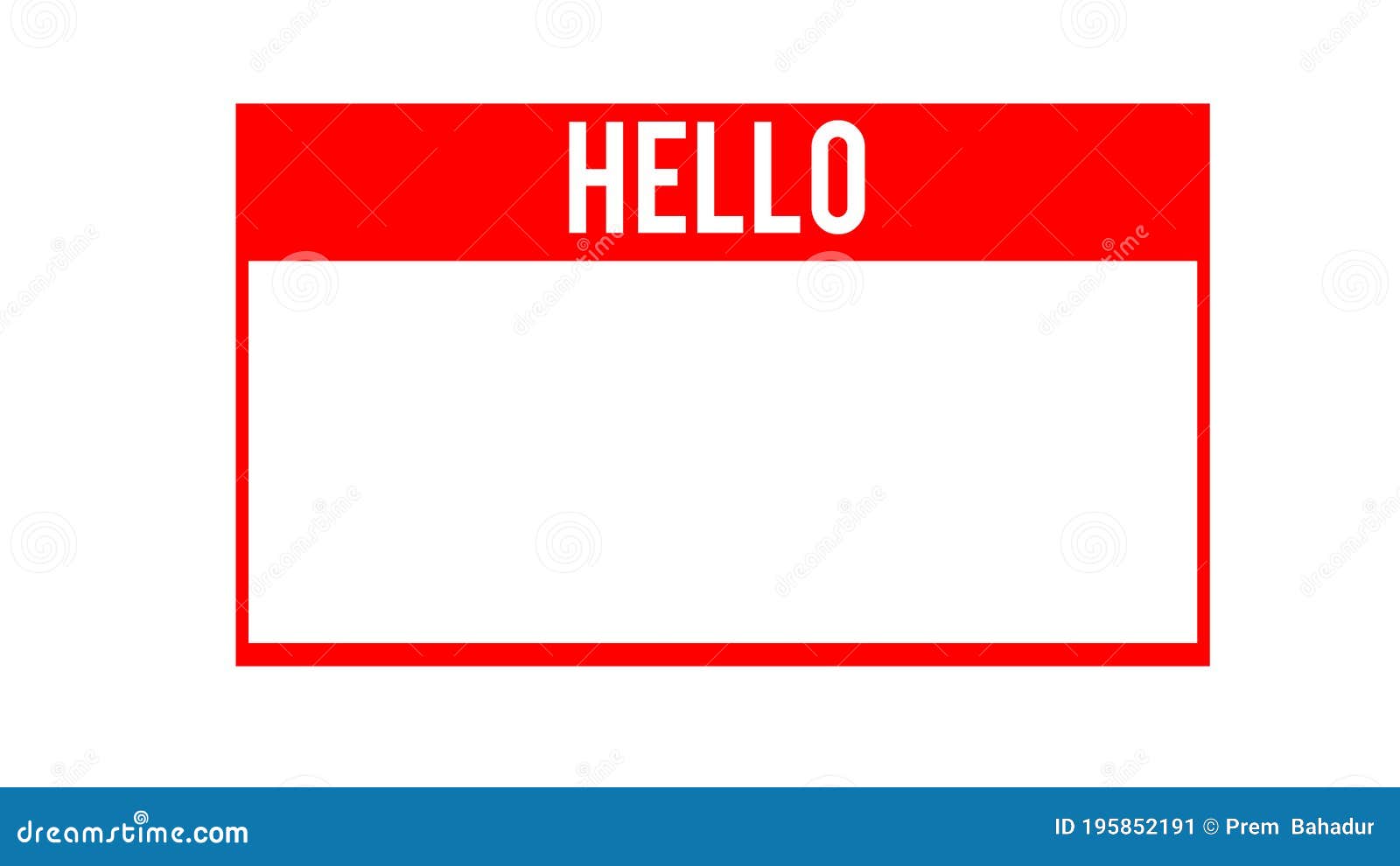 Hello Sign with Blank White Copyspace Stock Illustration - Illustration ...