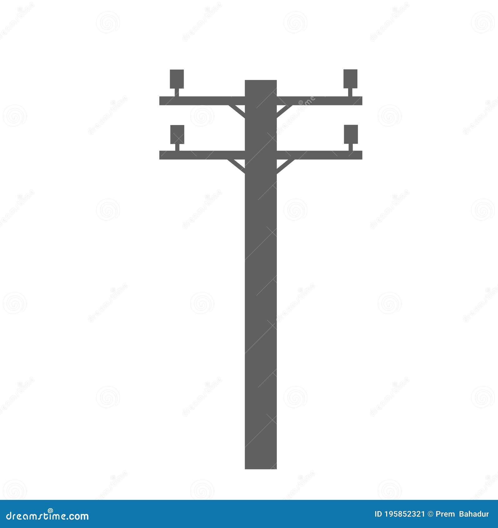 Power Transmission High Voltage Pylon. Stock Illustration ...