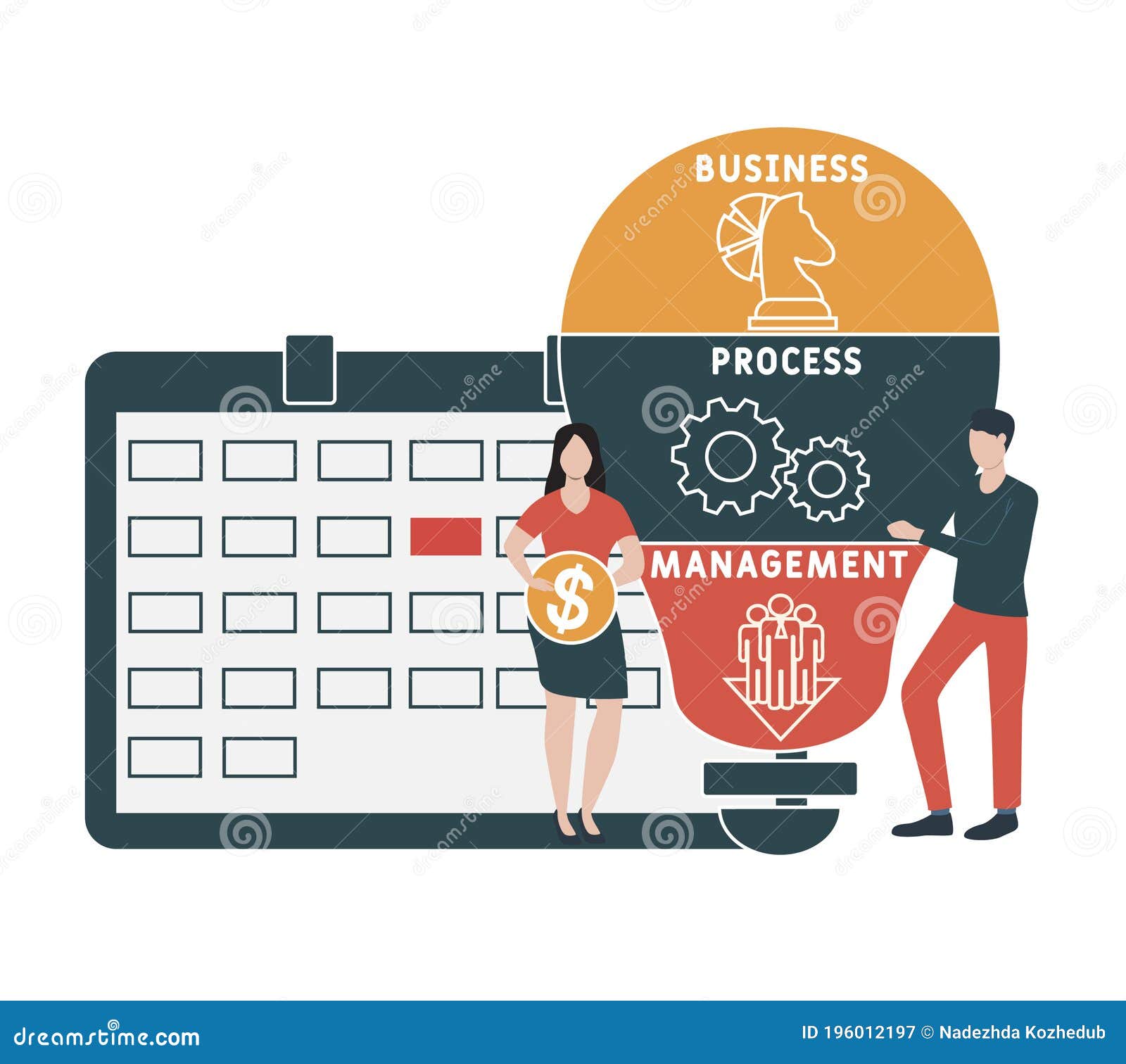Flat Design with People. BPM - Business Process Management Stock Vector ...