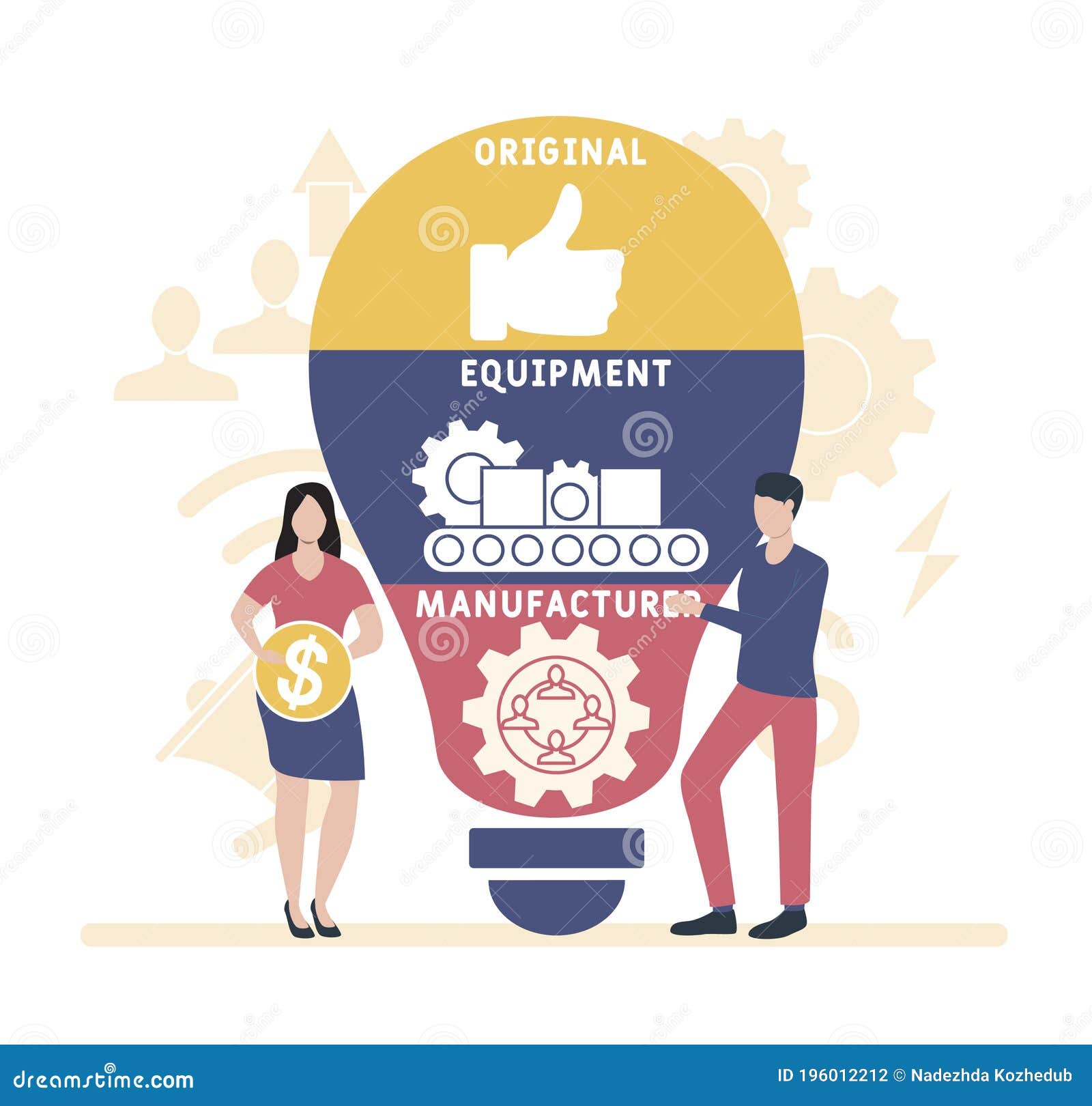 OEM Original Equipment Manufacturer. Vector Illustration Concept With ...