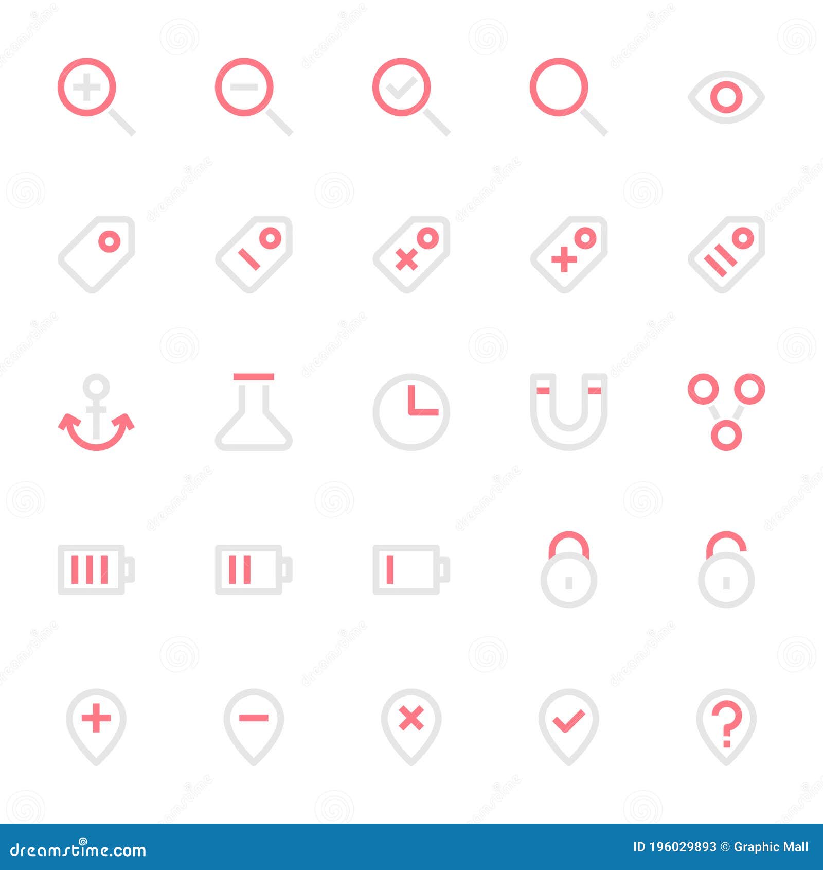 User Interface - 25 Icons Image. Stock Illustration - Illustration of ...