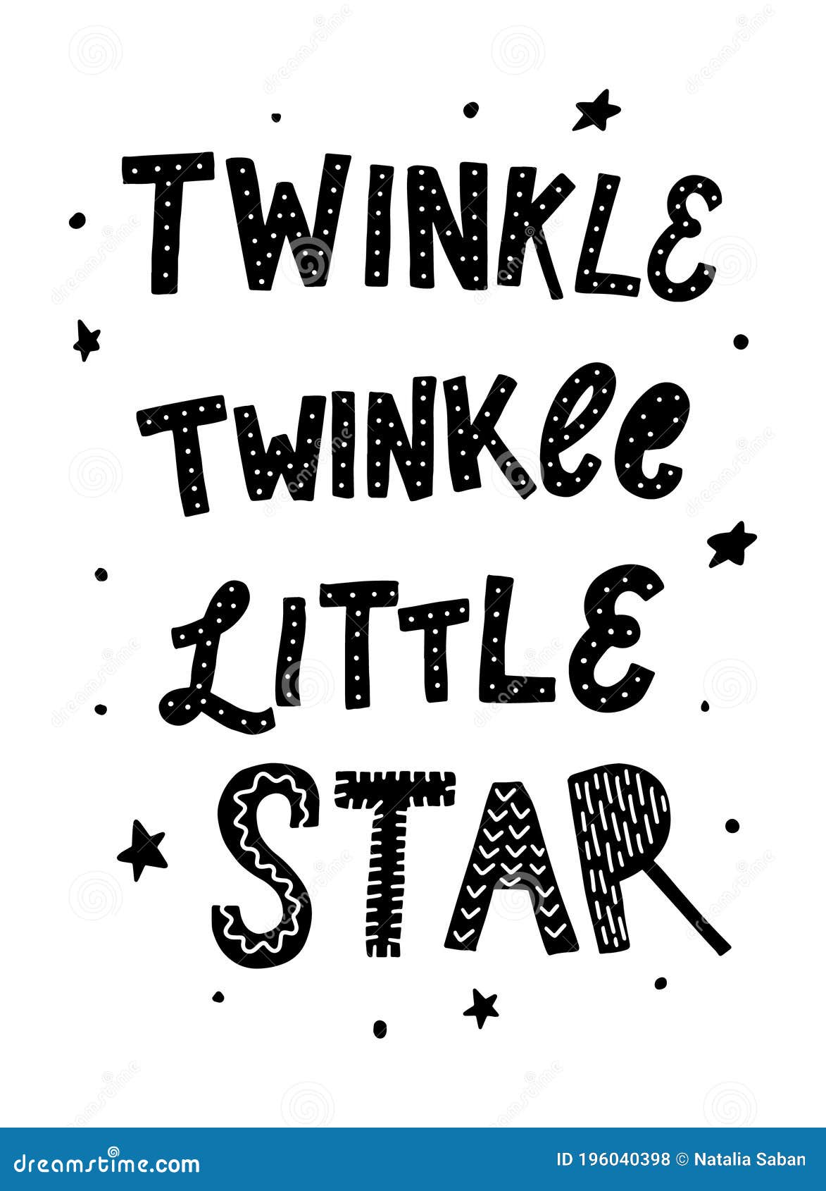 Cute Hand Lettering Quote for Nursery Room Decor Stock Vector ...