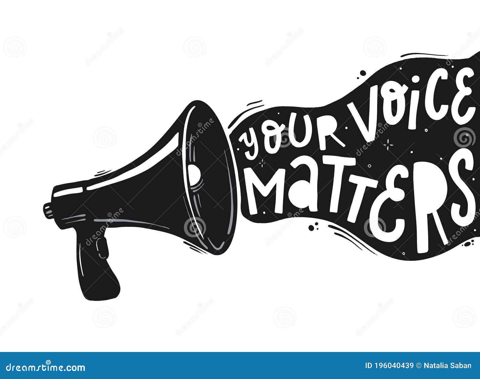 Your Voice Has Power. Hand Drawn Vector Poster Against Racism. Red ...