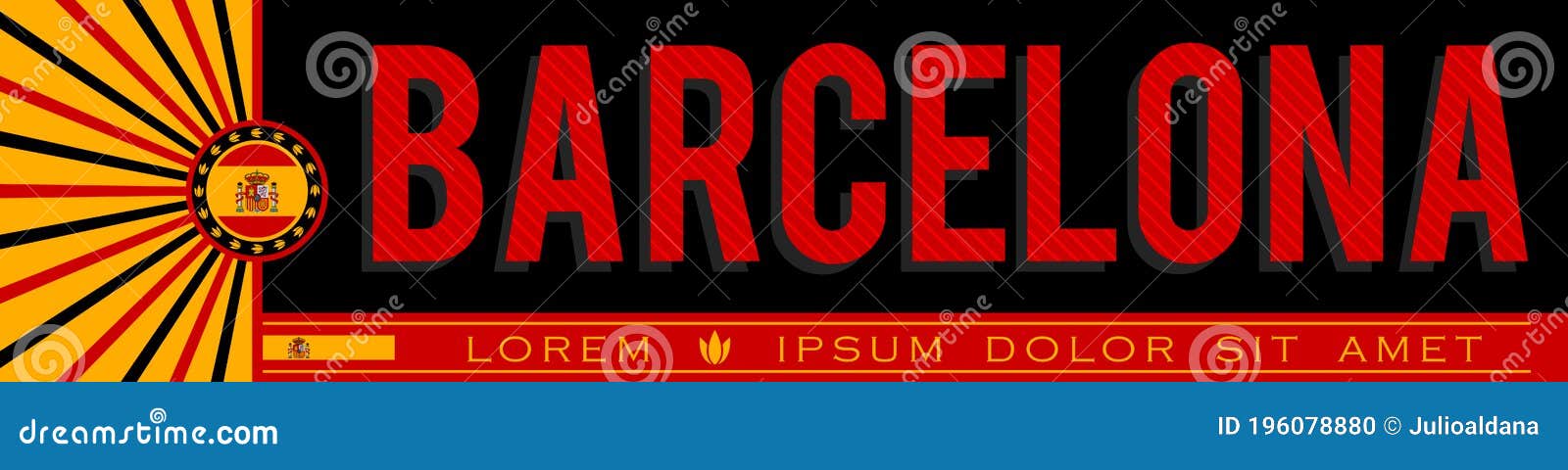 Barcelona Spain Banner Design, Typographic Vector Illustration, Spanish ...