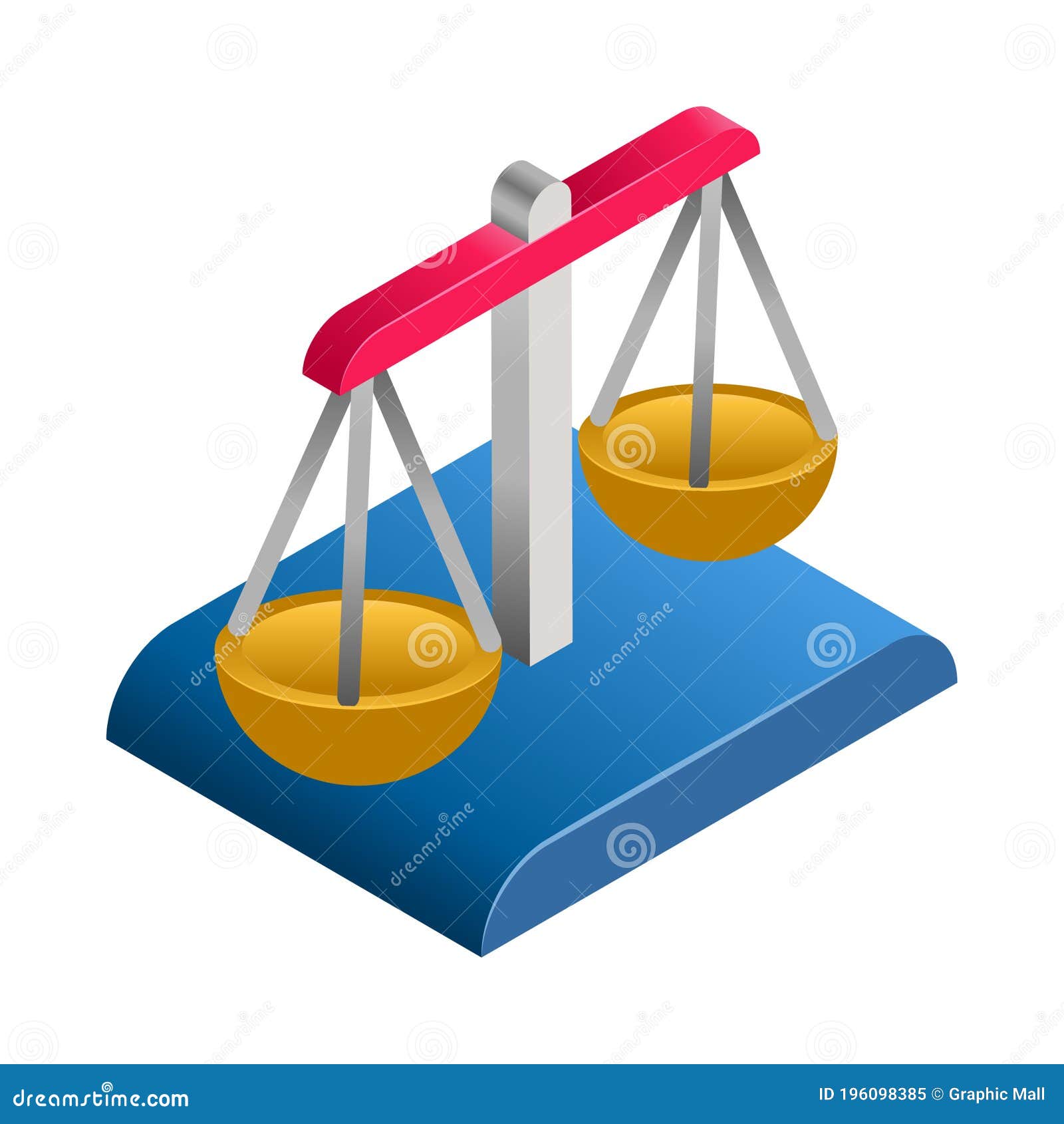Balance Scale - Isometric 3D Illustration. Stock Illustration ...