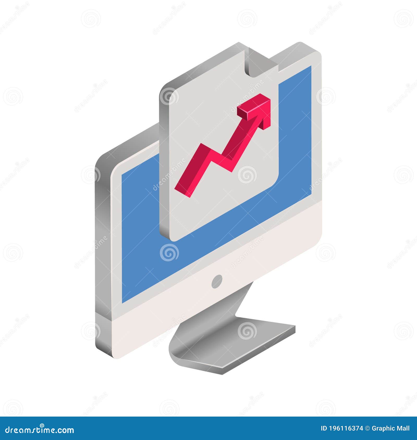Monitor - Isometric 3D Illustration. Stock Illustration - Illustration ...