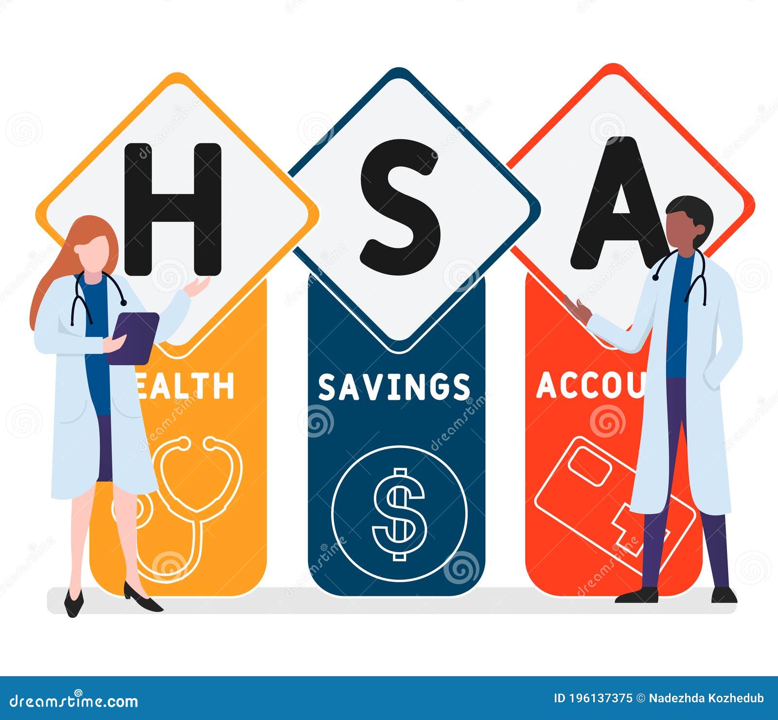 Flat Design with People. HSA - Health Savings Account Acronym, Medical ...
