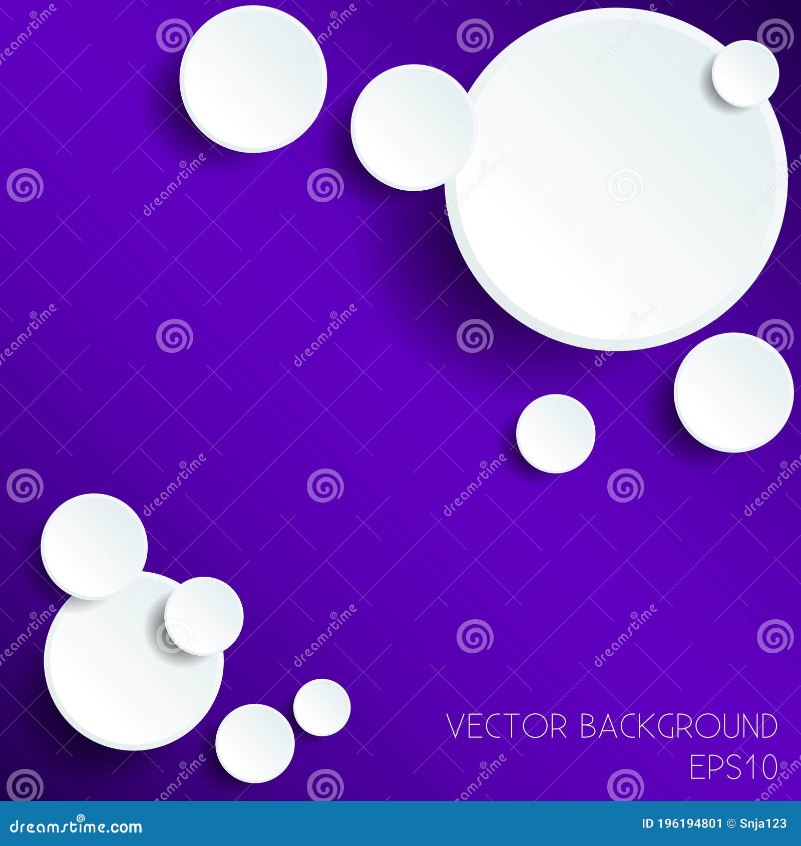 Abstract Background with 3d Circles on Purple Backdrop - Vector Design ...
