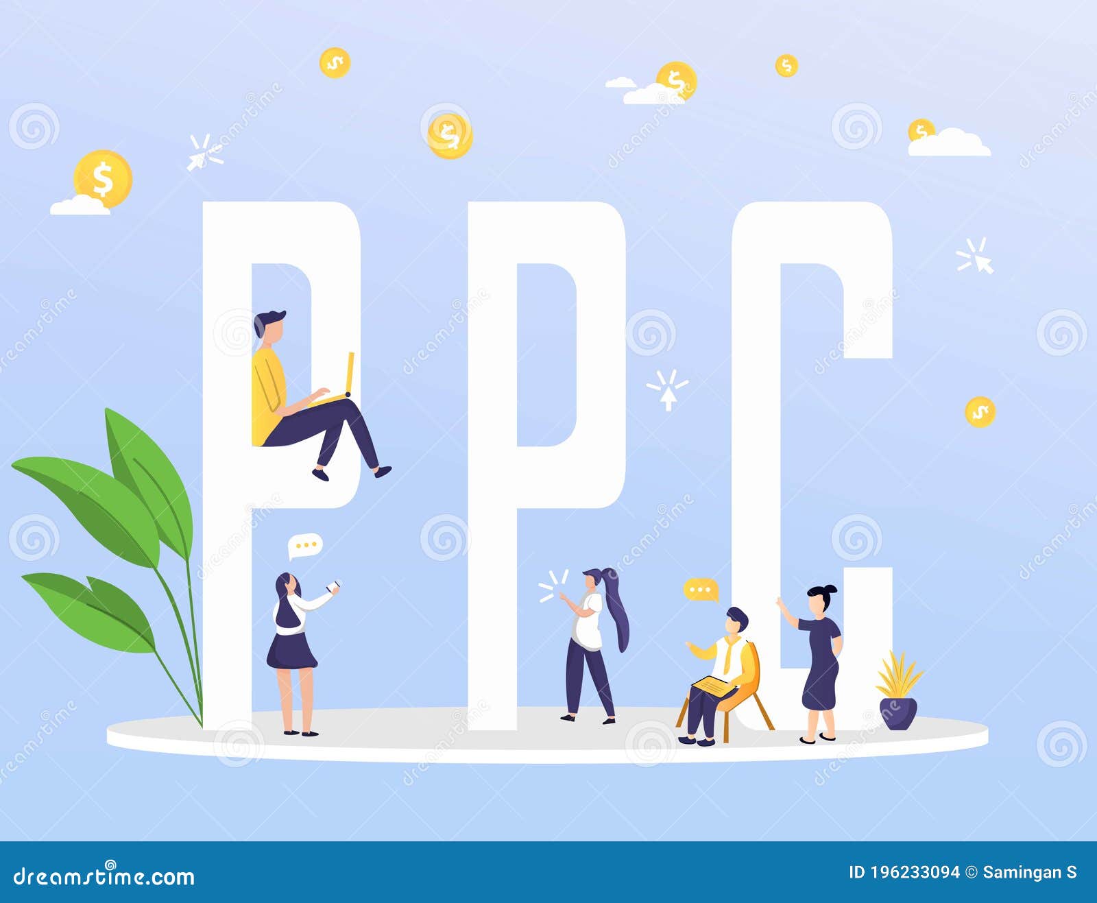 Pay Per Click Vector Concept Illustration Stock Vector - Illustration ...