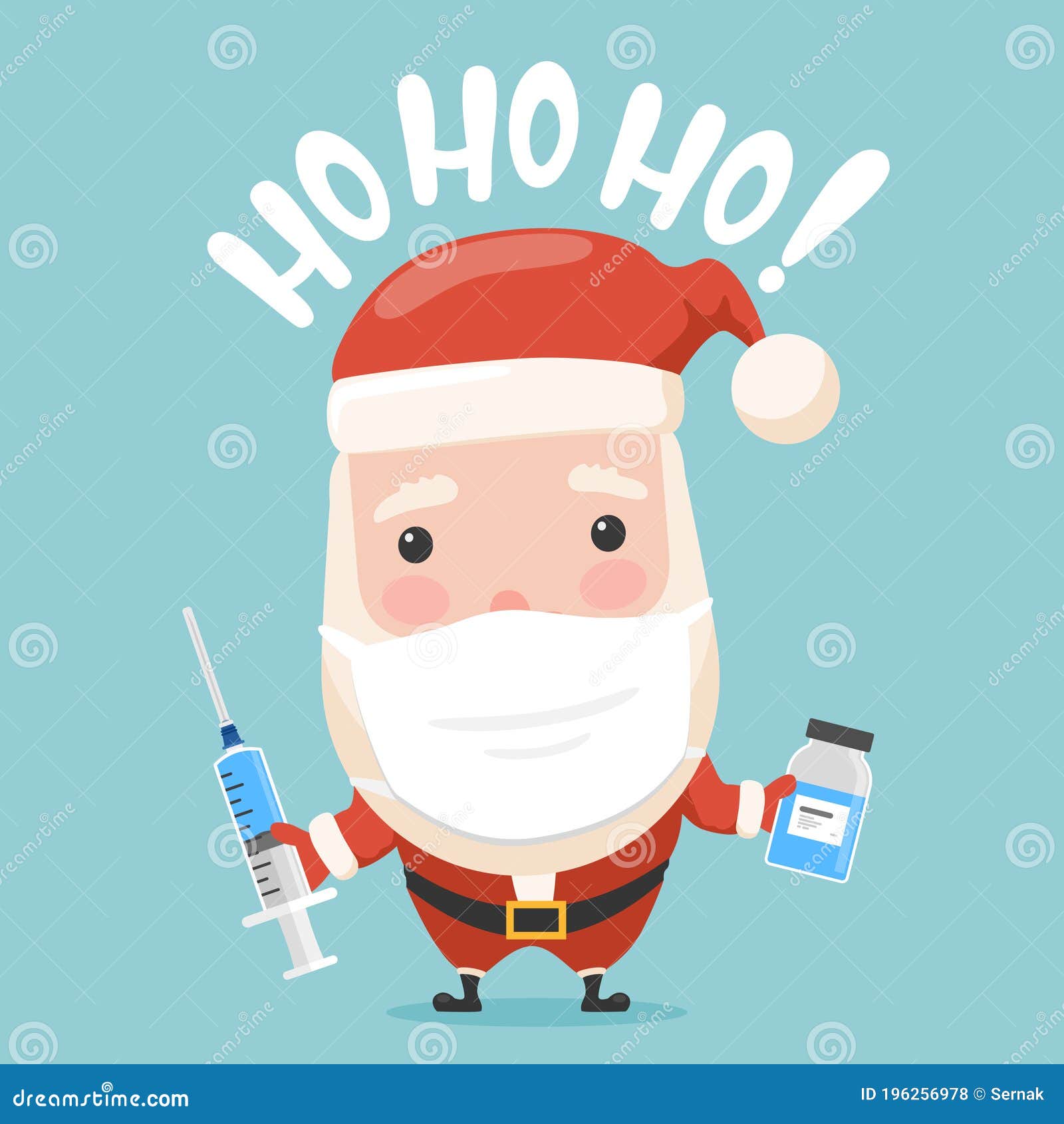 Santa Cartoon with Virus Vaccine. Stock Vector - Illustration of claus ...