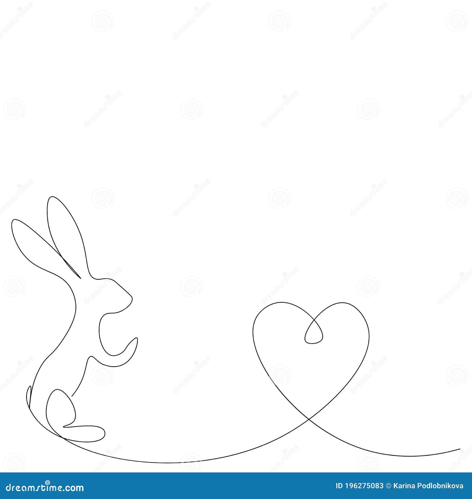 Bunny One Line Drawing, Animal Stock Illustration - Illustration of ...