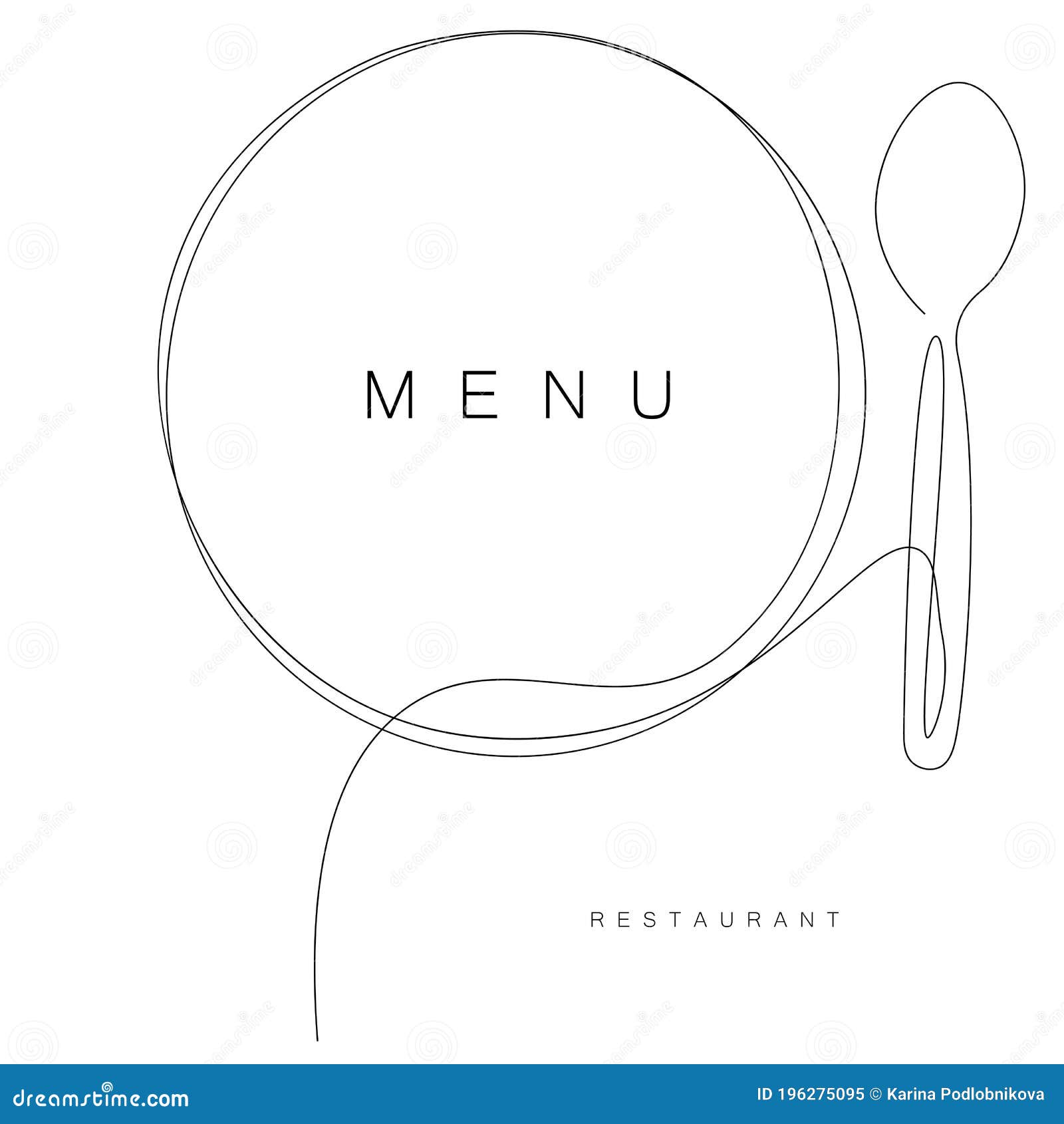 Menu Restaurant Background Design Line Draw Stock Illustration ...