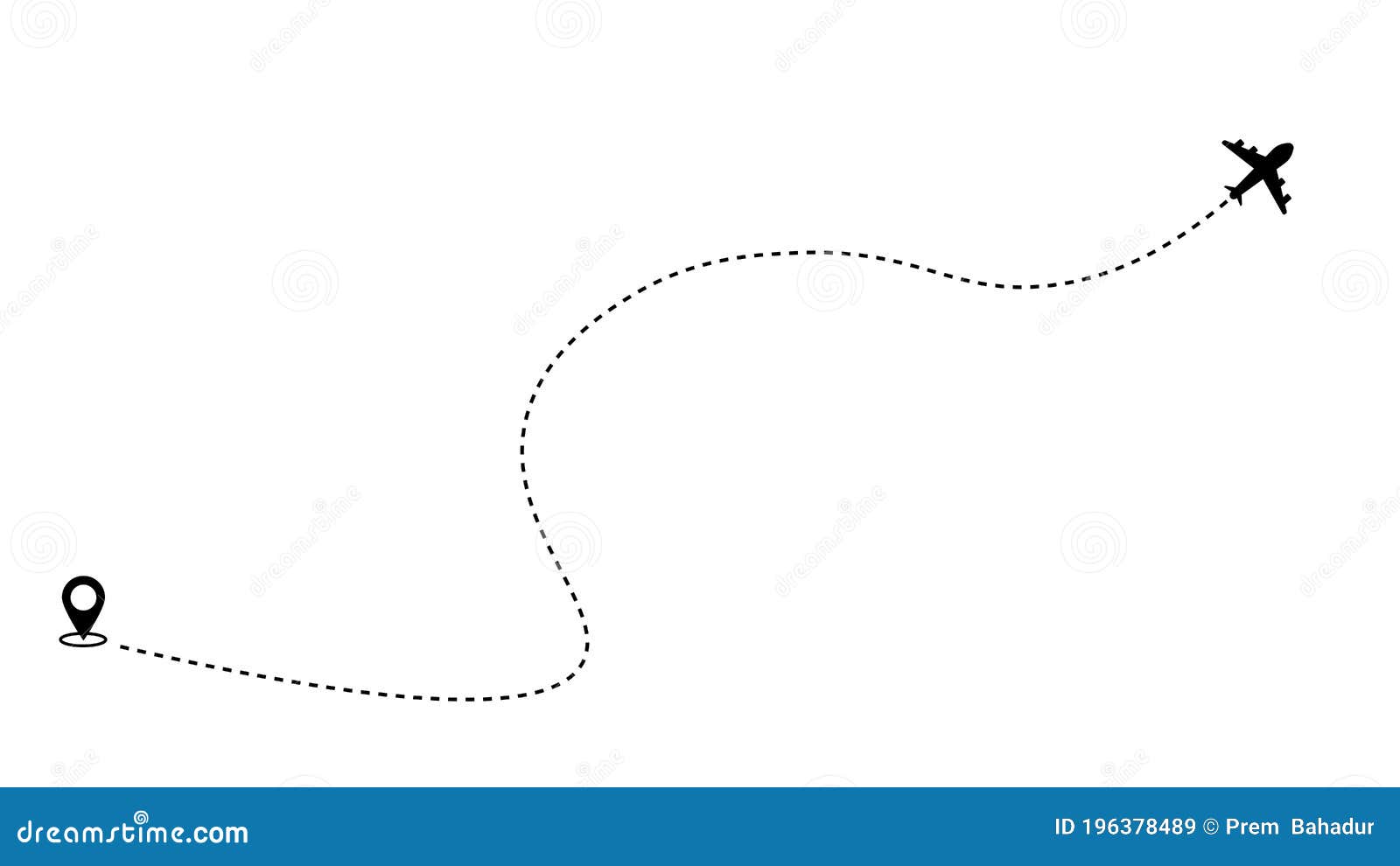 Aircraft Trail with Dotted Line. Traveler Tracks Marked Stock ...