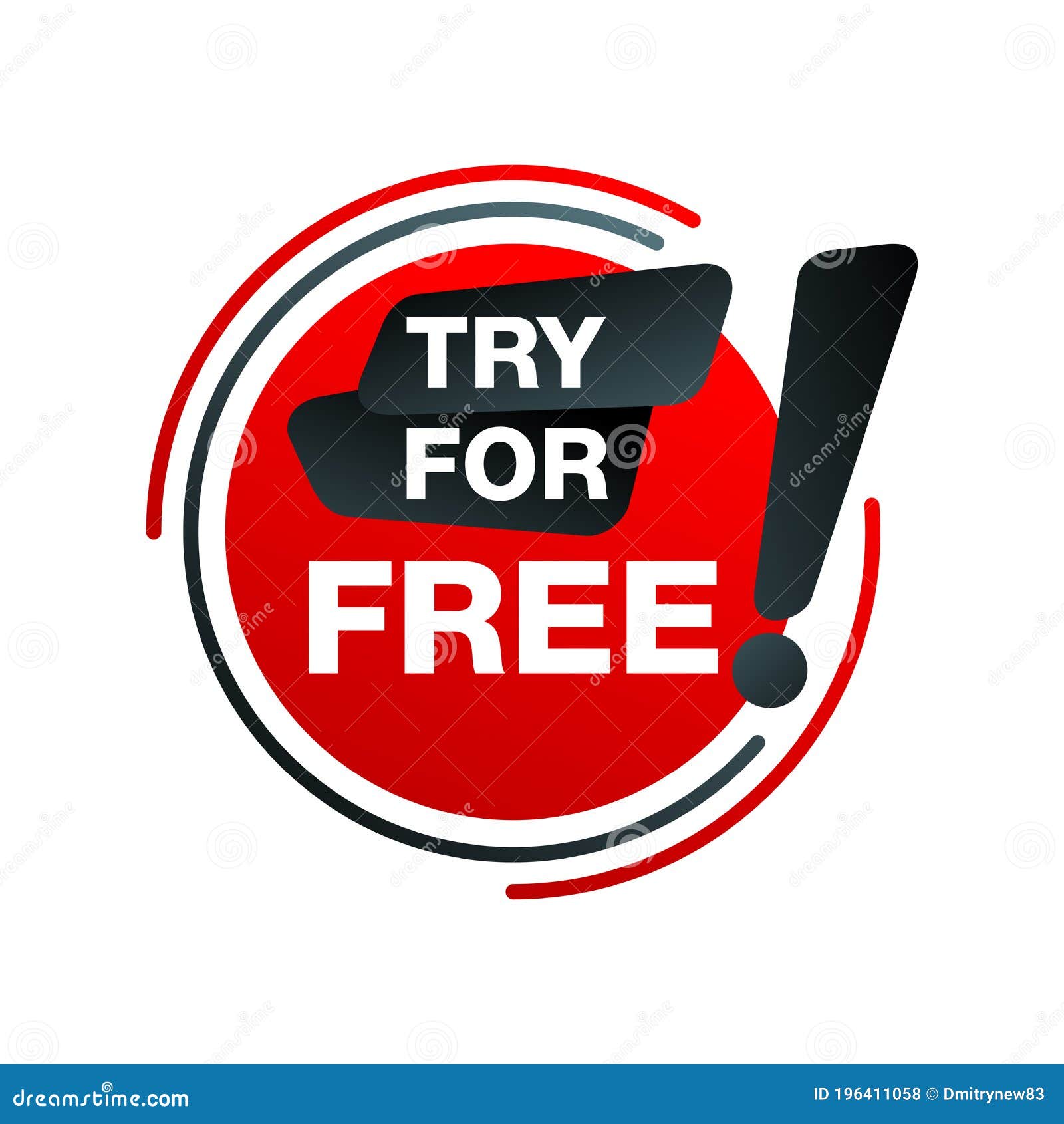 Try for Free Sticker for Trial or Demo Stock Vector - Illustration of ...