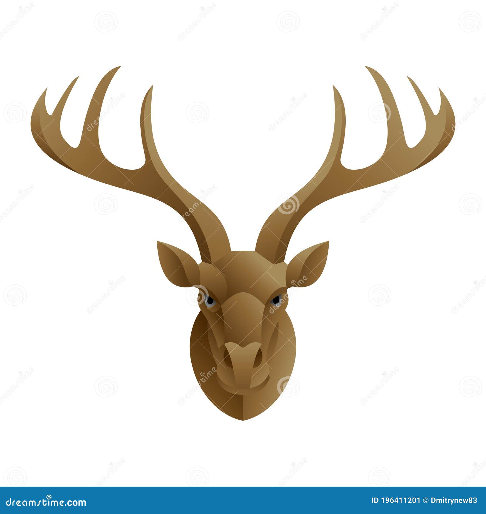 Stag Head or Logo Template with Deer Stock Vector - Illustration of ...