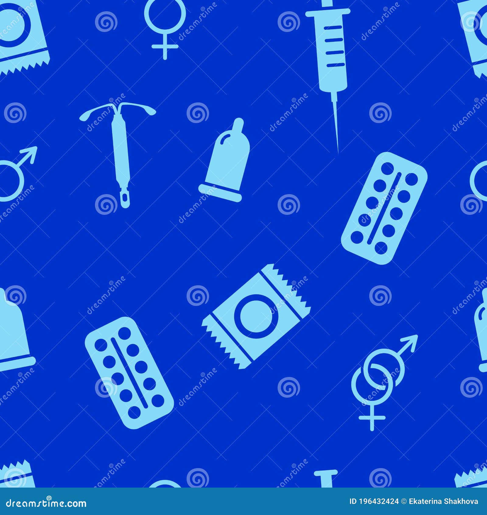Seamless Pattern with a Contraceptives for World Contraception Day ...