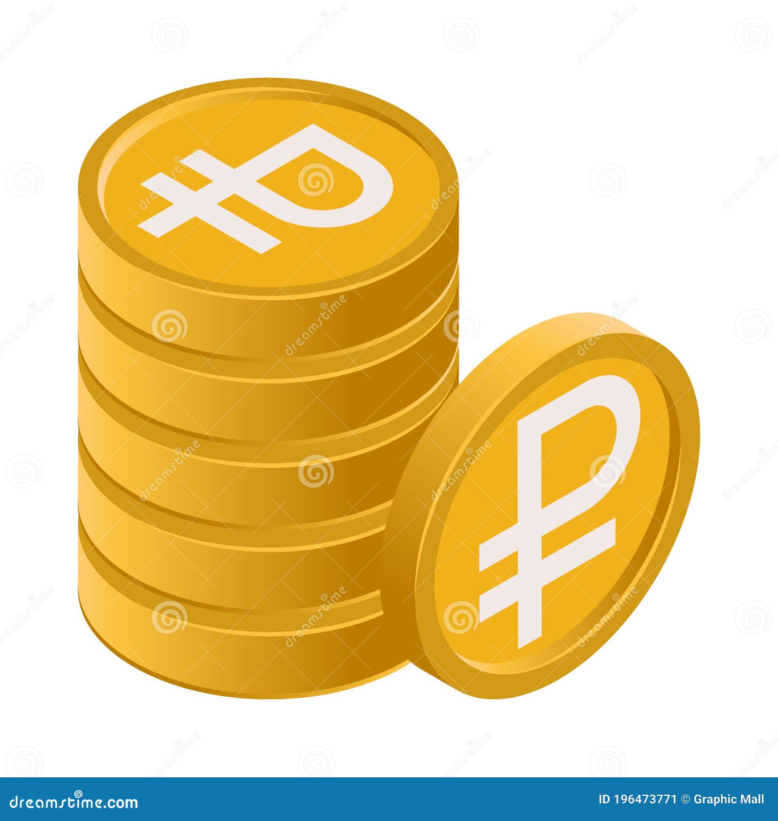 Ruble Coins - Isometric 3D Illustration. Stock Illustration ...