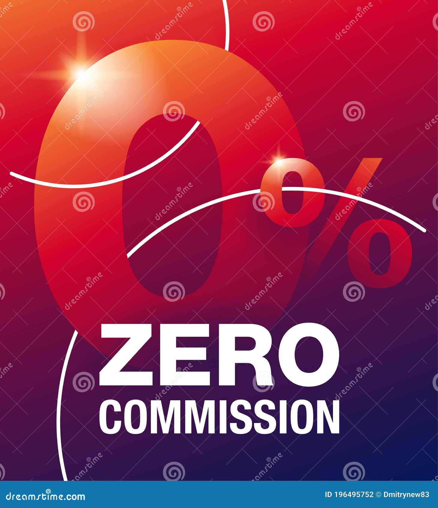 Zero Percent Commission Square Banner Stock Vector - Illustration of ...