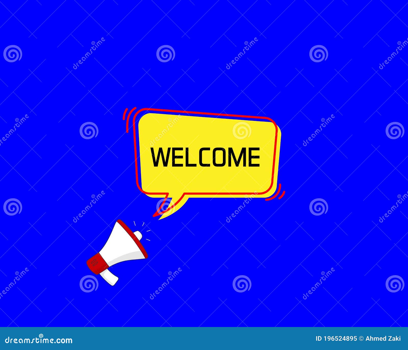 Welcome Speech Bubble. Loudspeaker Stock Vector - Illustration of ...