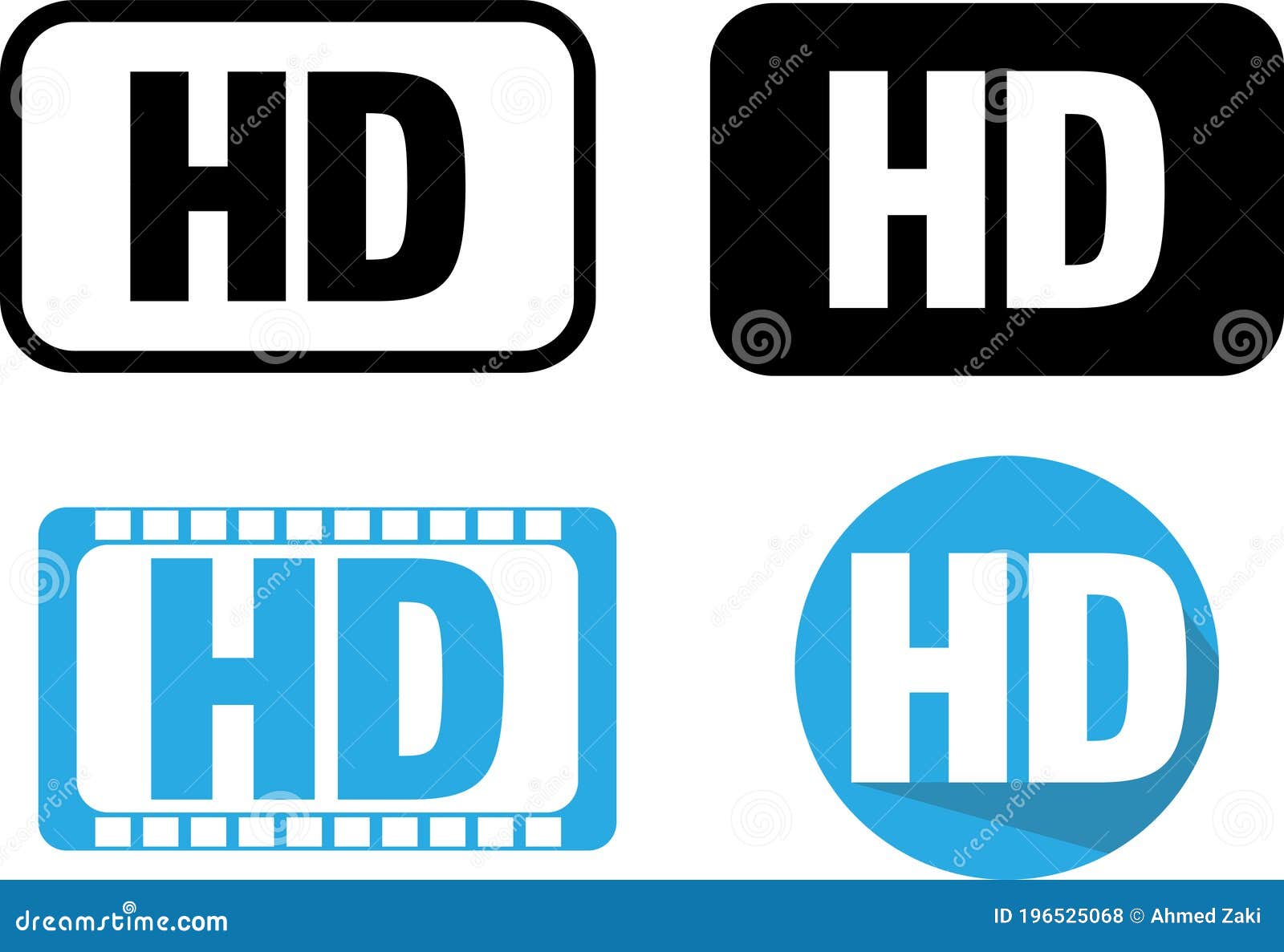 Video Quality Symbol. HD, Full HD, 2K, 4K, 8K Resolution Icons. High ...