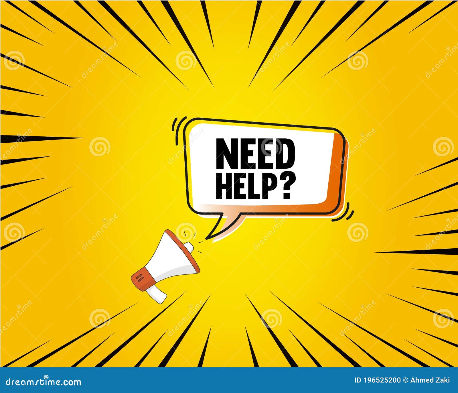 Need Help Symbol. Megaphone Banner. Support Service Sign. Faq ...