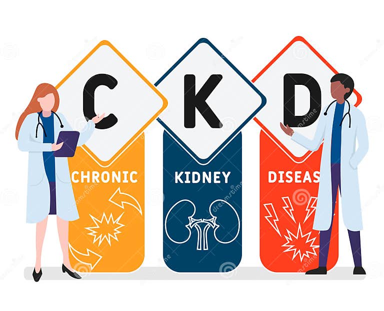 Flat Design with People. CKD - Chronic Kidney Disease Acronym, Medical ...