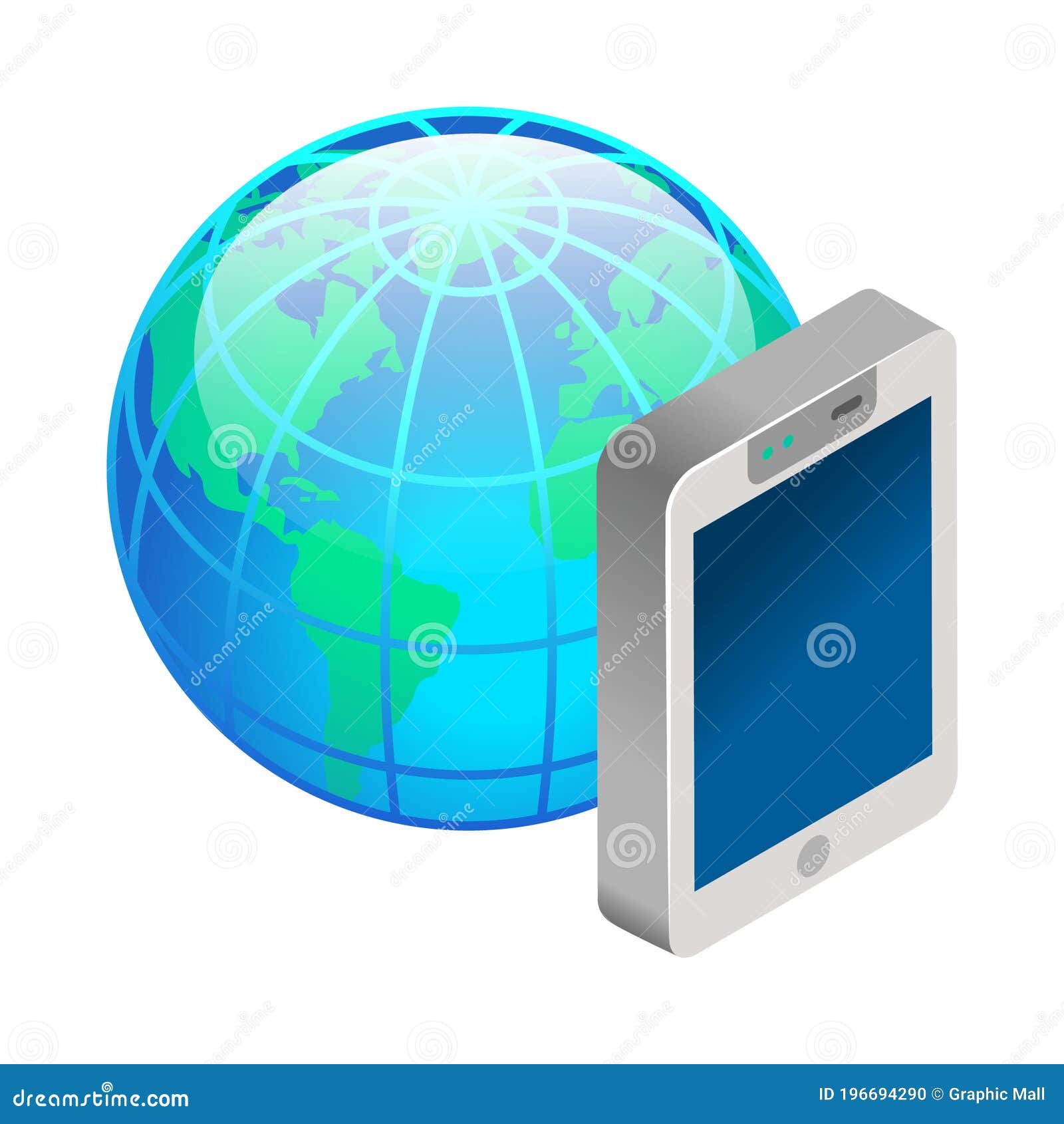 World Mobile - Isometric 3D Illustration. Stock Illustration ...