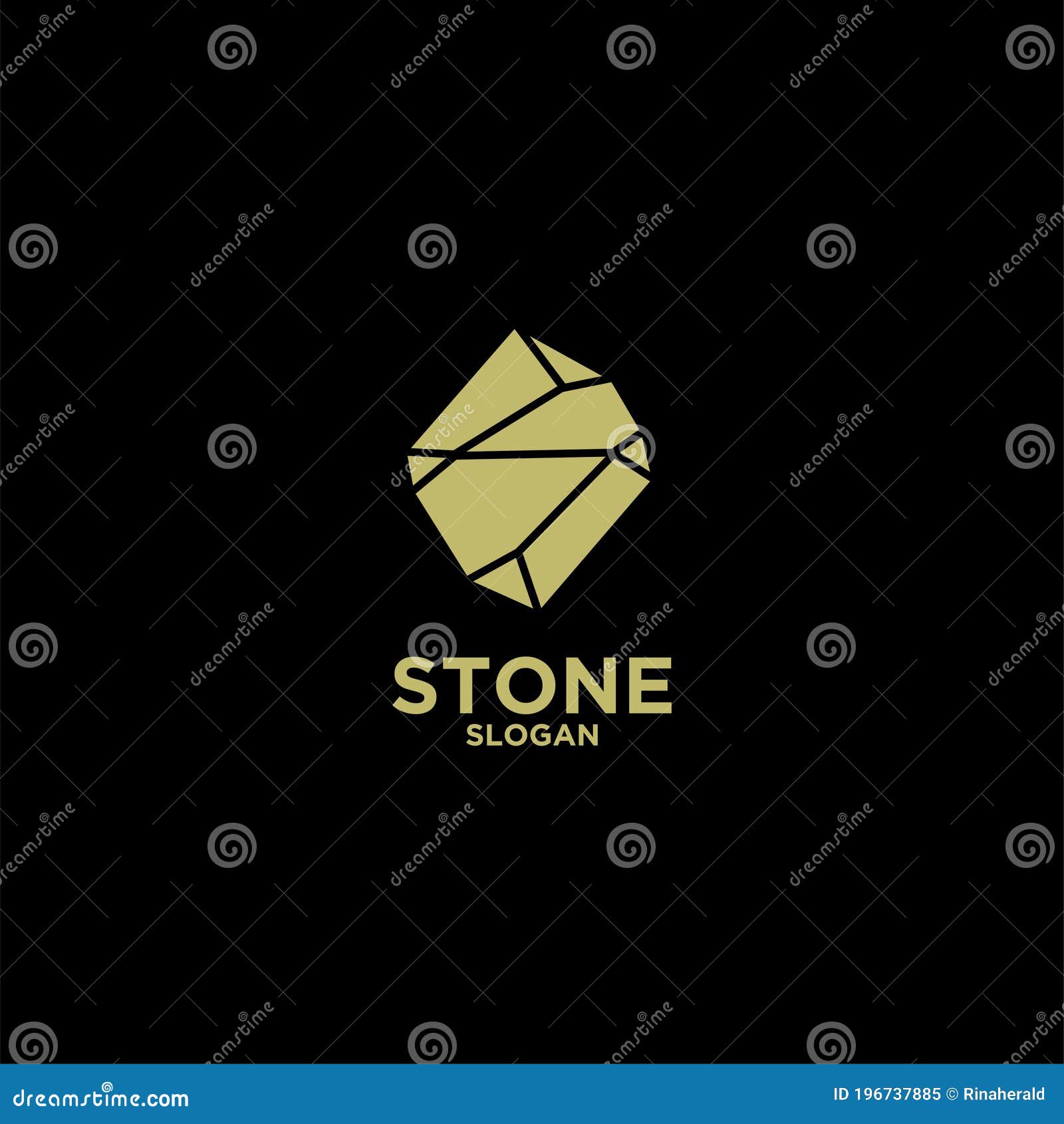 Gold Stone Logo Icon Design Vector Illustration with Abstract S Letter ...