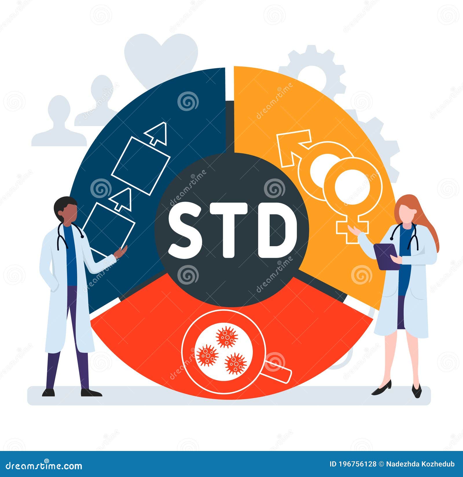 Flat Design with People. STD - Sexually Transmitted Diseases Acronym ...