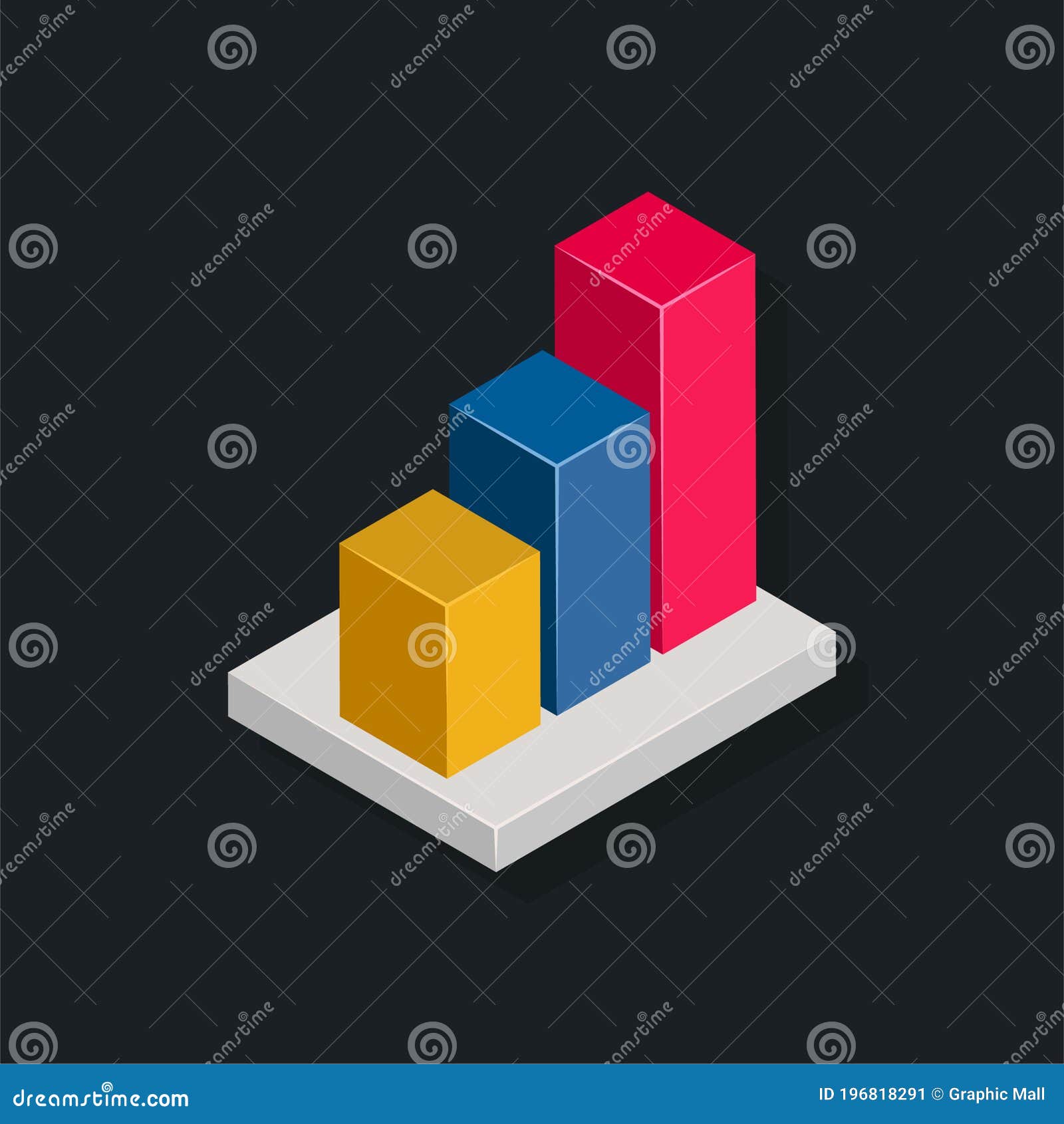 Chart - Isometric 3D Illustration. Stock Vector - Illustration of blue ...