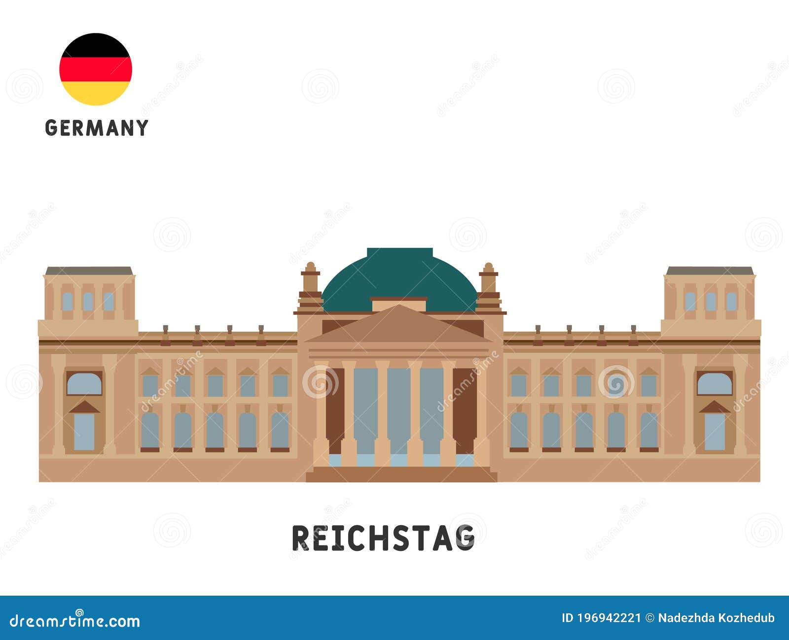 Colorful Berlin Landmarks Vector Illustration | CartoonDealer.com ...
