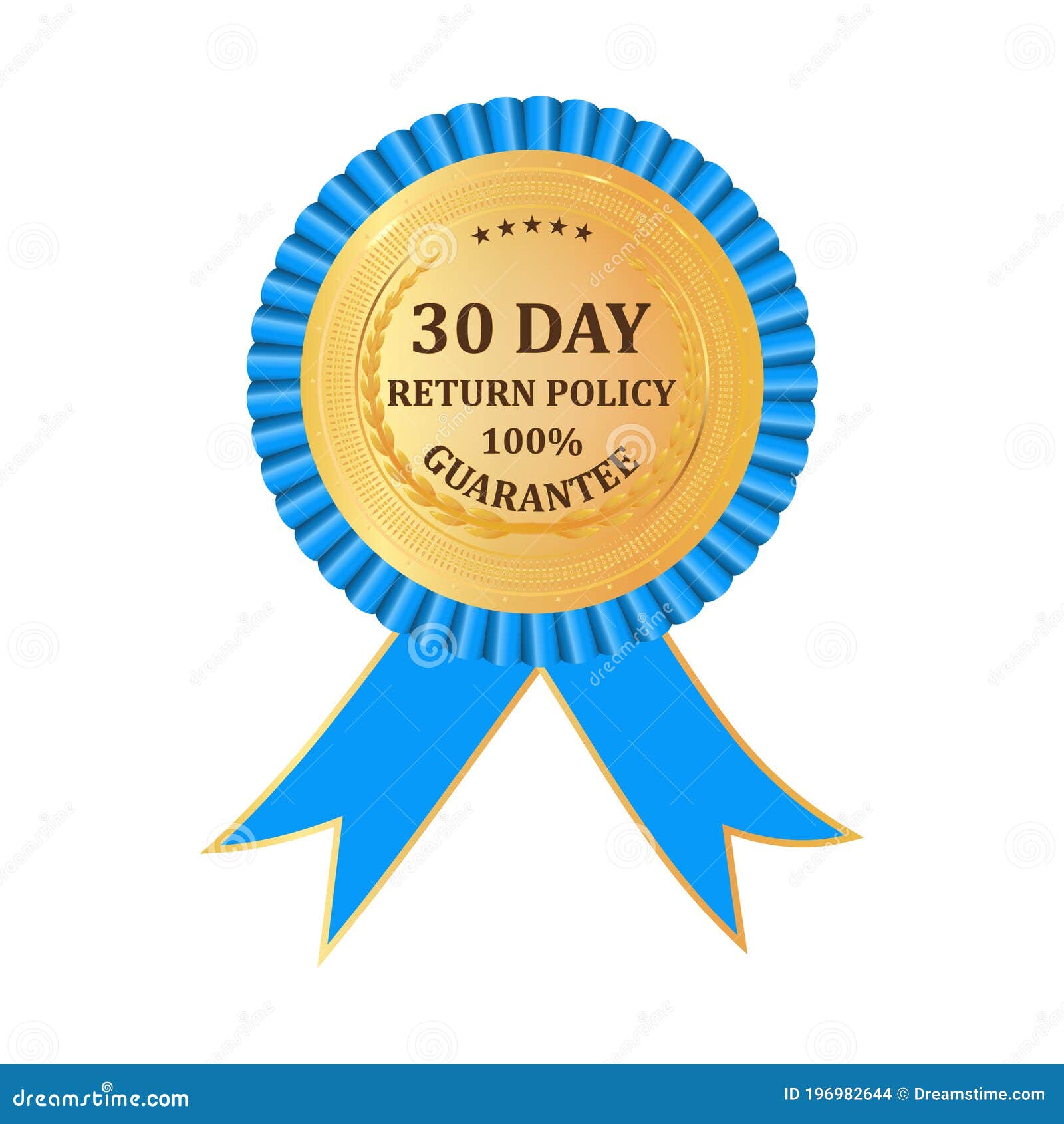 Gold Premium 30 Day Return Policy Golden Label. Gold Shiny Emblem Stock ...
