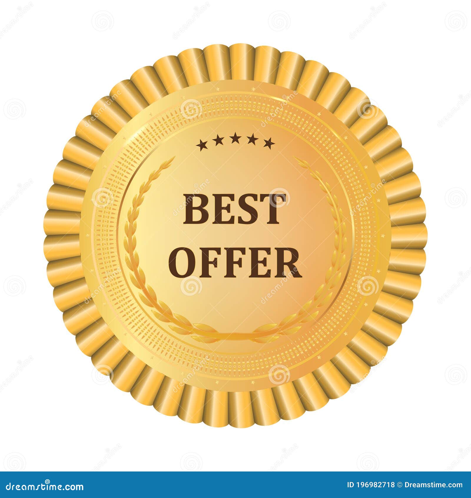 Gold Premium Best Offer Golden Label. Gold Shiny Emblem Stock Vector ...