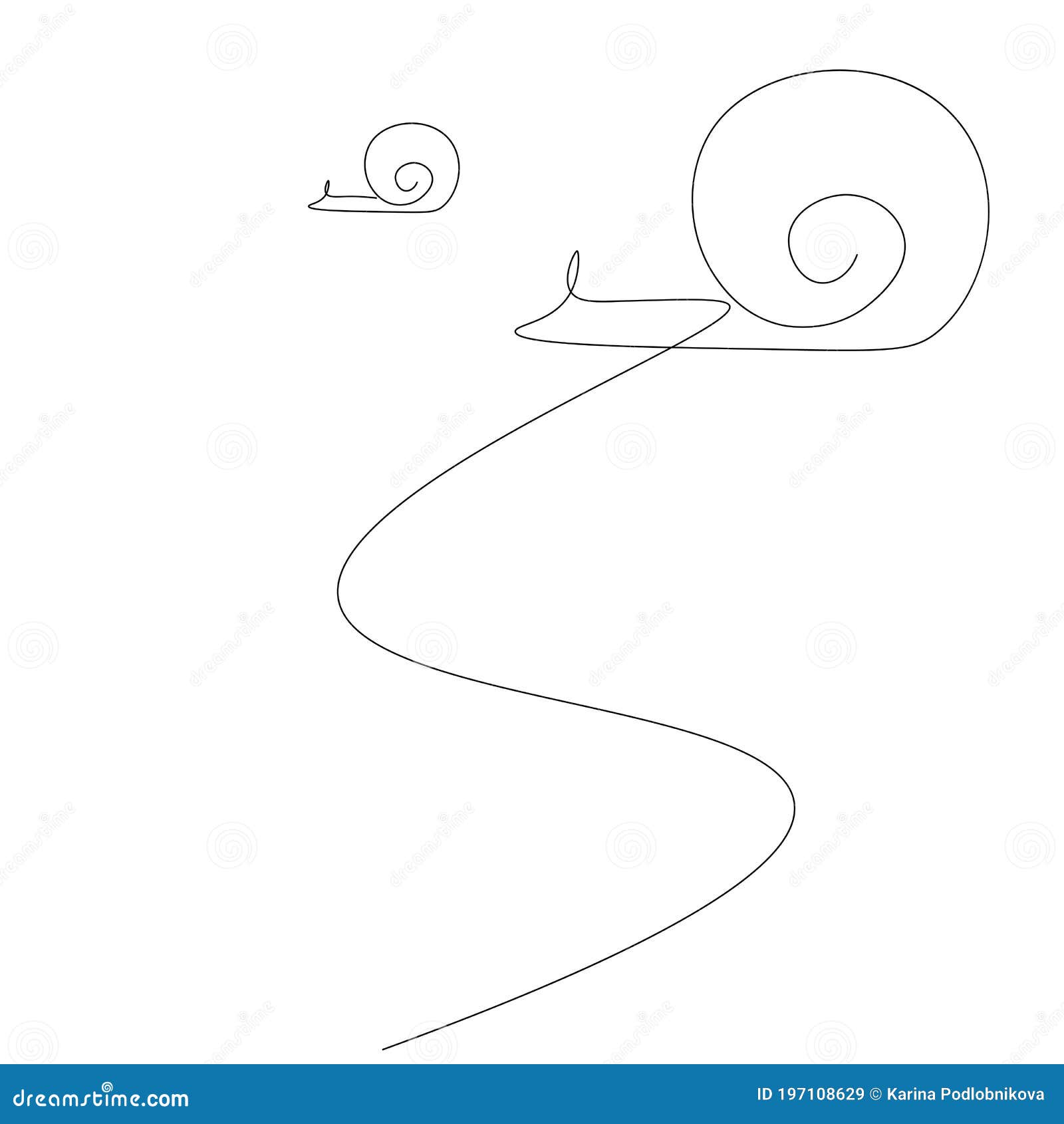 Snails Animals Line Drawing. Vector Stock Vector - Illustration of ...