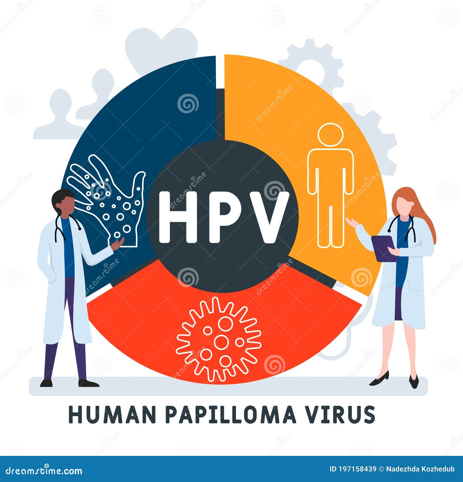 Flat Design with People. HPV - Human Papilloma Virus Acronym, Medical ...