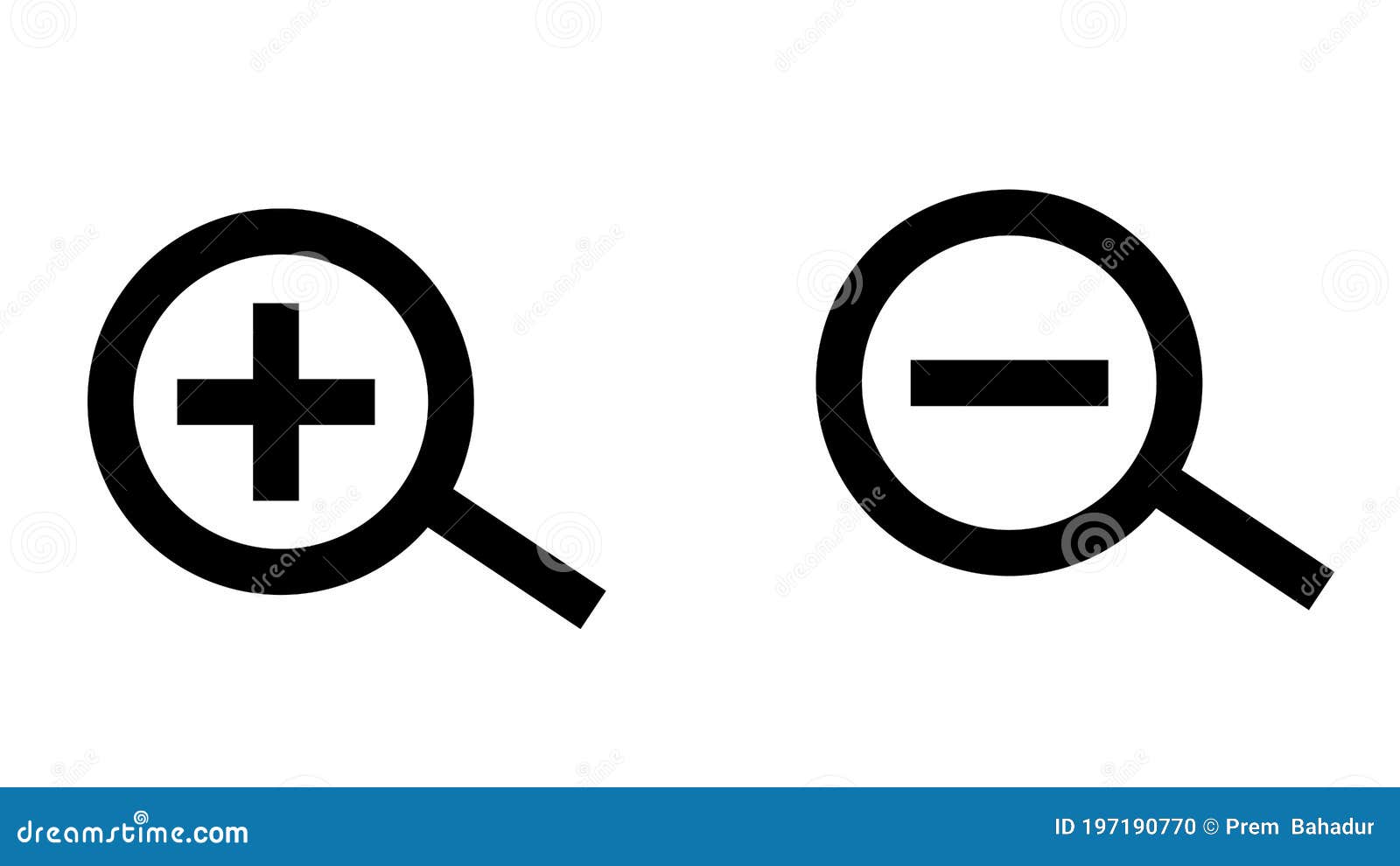 Zoom Icon on White Background. Flat Style Stock Illustration ...