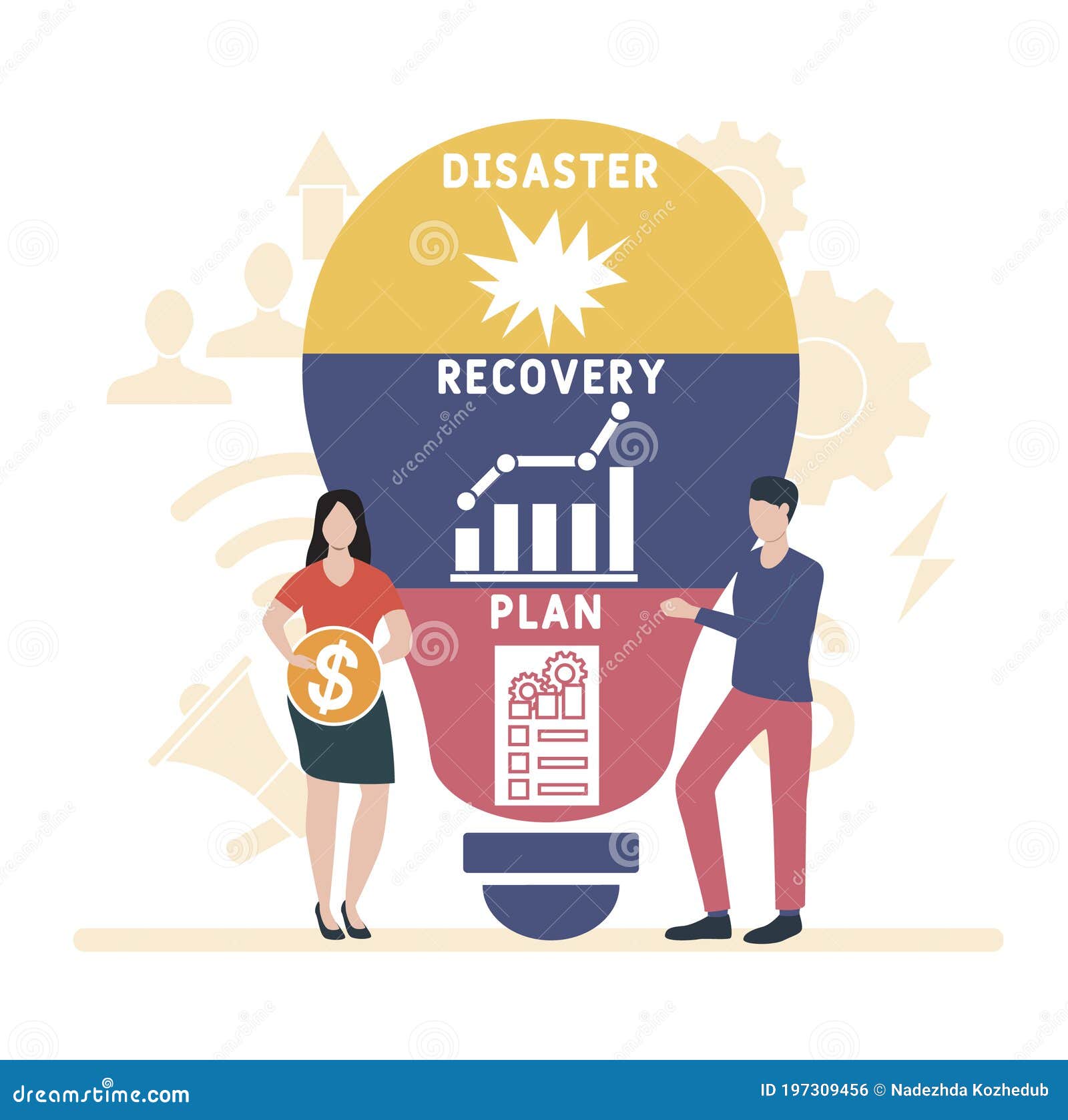 Flat Design with People. DRP - Disaster Recovery Plan. Business Concept ...
